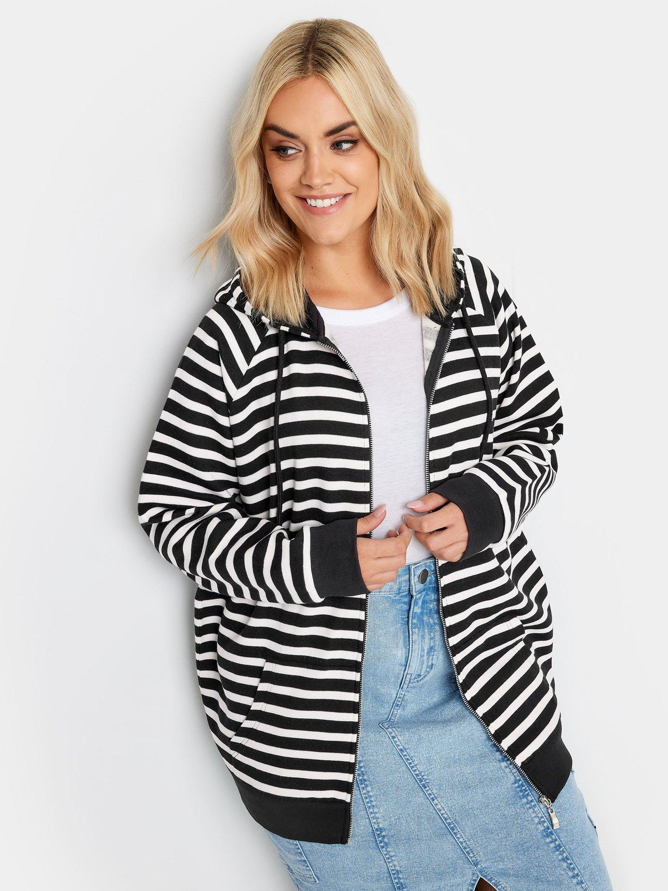 Yours Stipe Hoodie Black/white | Littlewoods