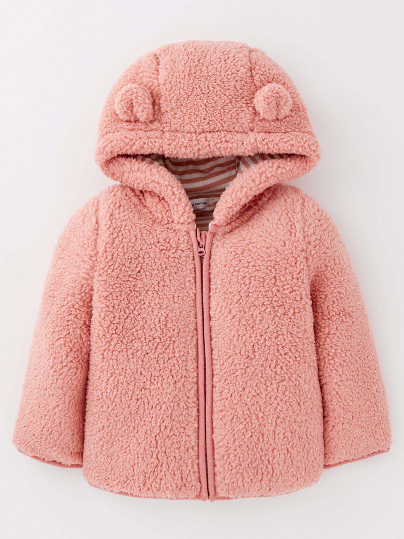 Mini V by Very Baby Girl Borg Jacket - Pink | littlewoods.com