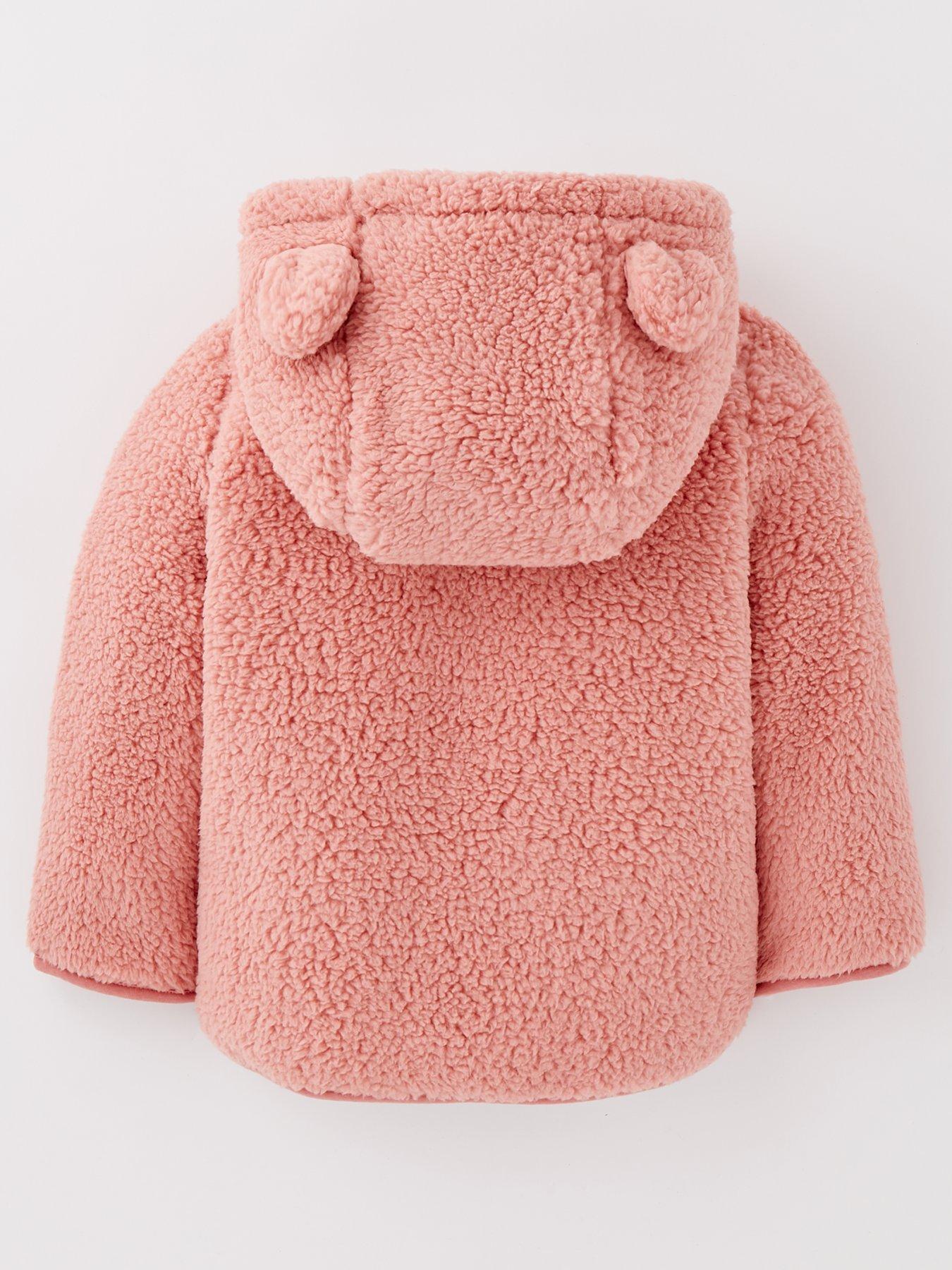 Mini V by Very Baby Girl Borg Jacket - Pink | littlewoods.com