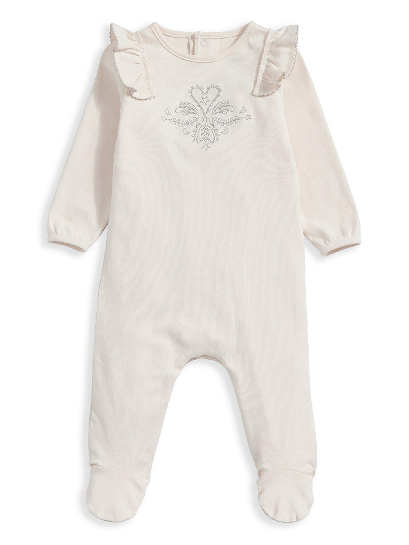 Mamas & Papas Baby Girls Frill Eid Sleepsuit - Pink | littlewoods.com