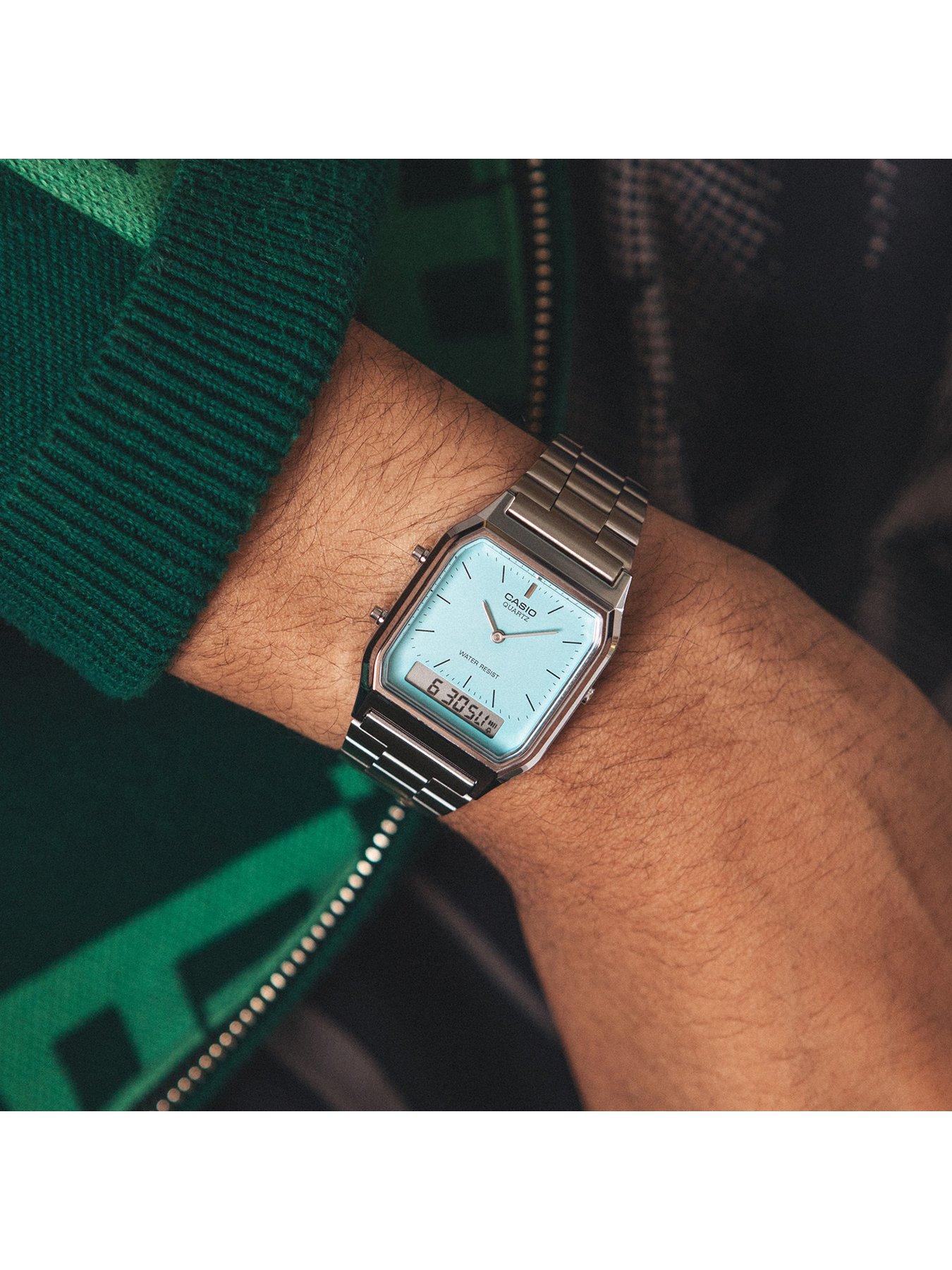 Casio AQ-230A-2A2MQYES Stainless Steel Bracelet Watch | littlewoods.com