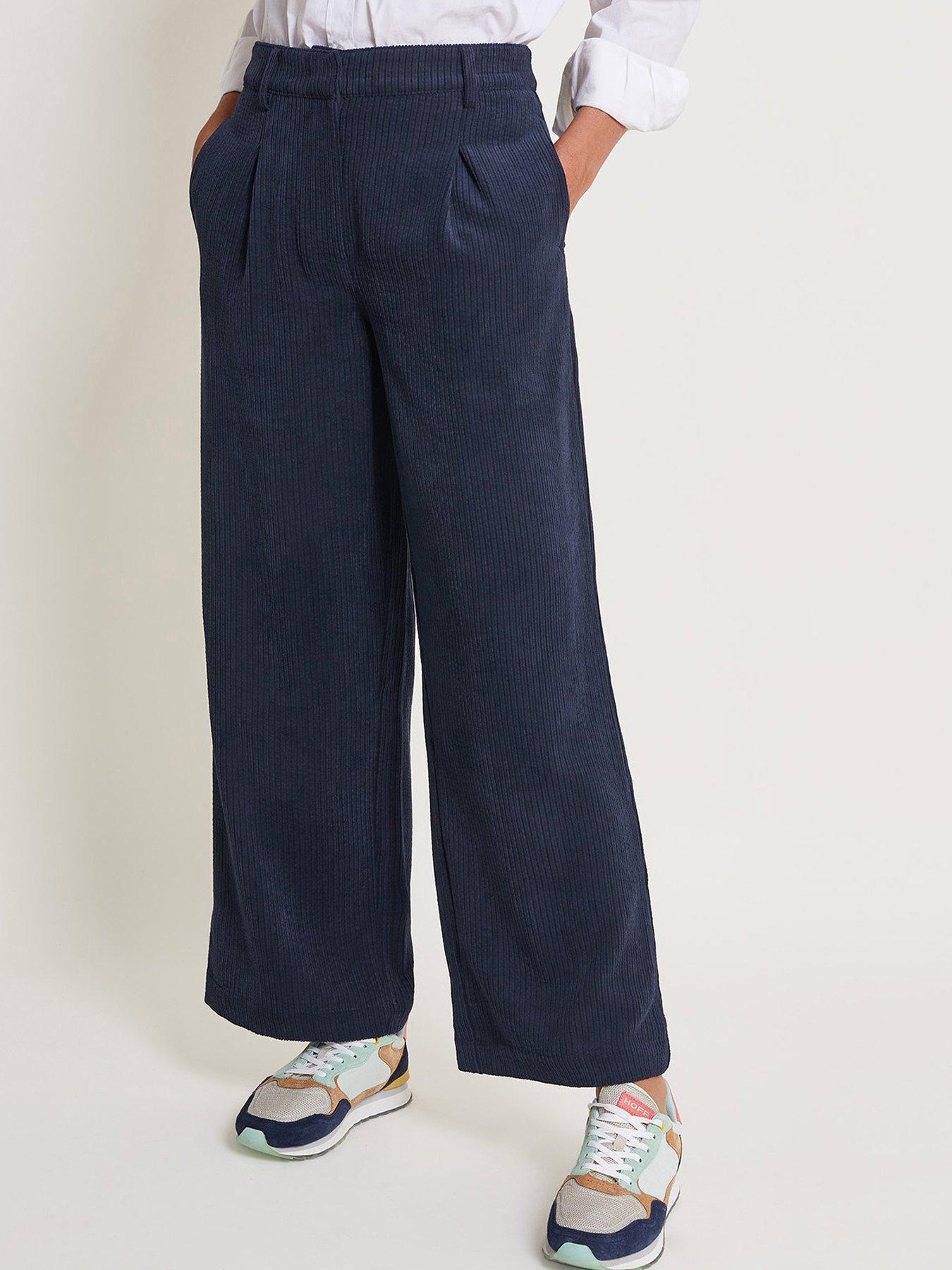 Monsoon Serena Wide Leg Cord - Blue | littlewoods.com