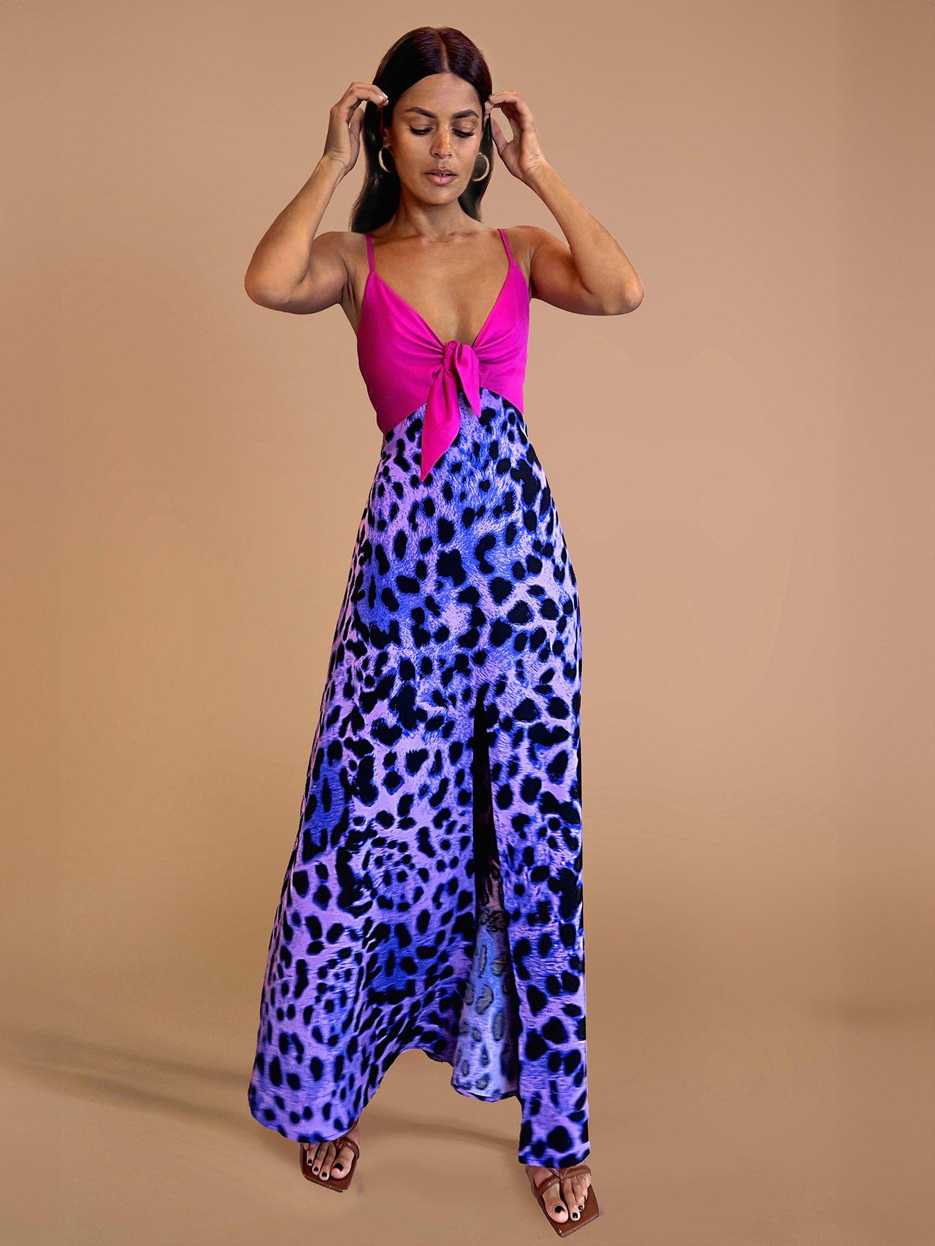 Dancing Leopard Florence Leopard Dress - Purple | littlewoods.com