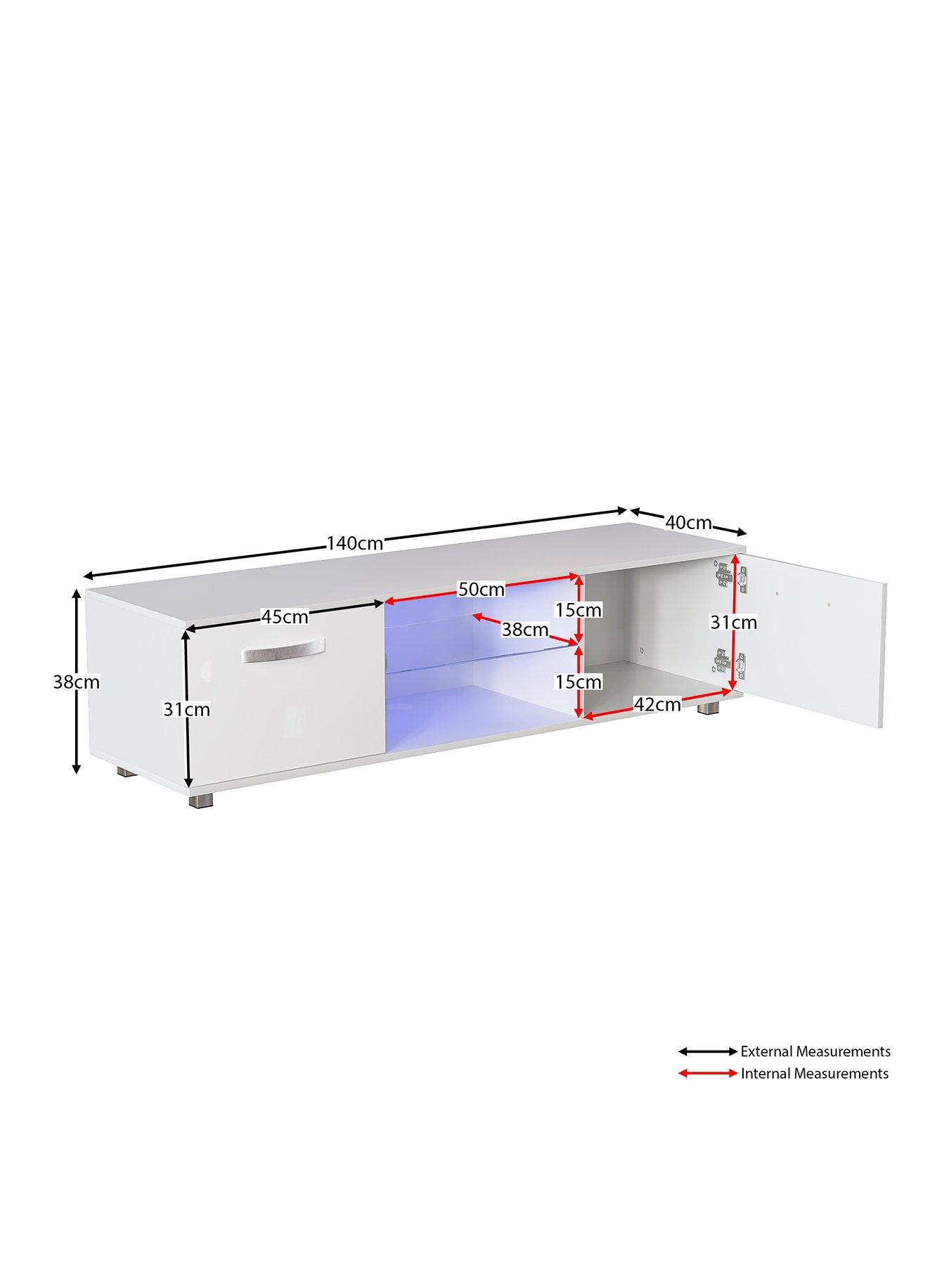 Vida Designs Cosmo 2 Door TV Unit with LED Lighting - fits up to 60 ...