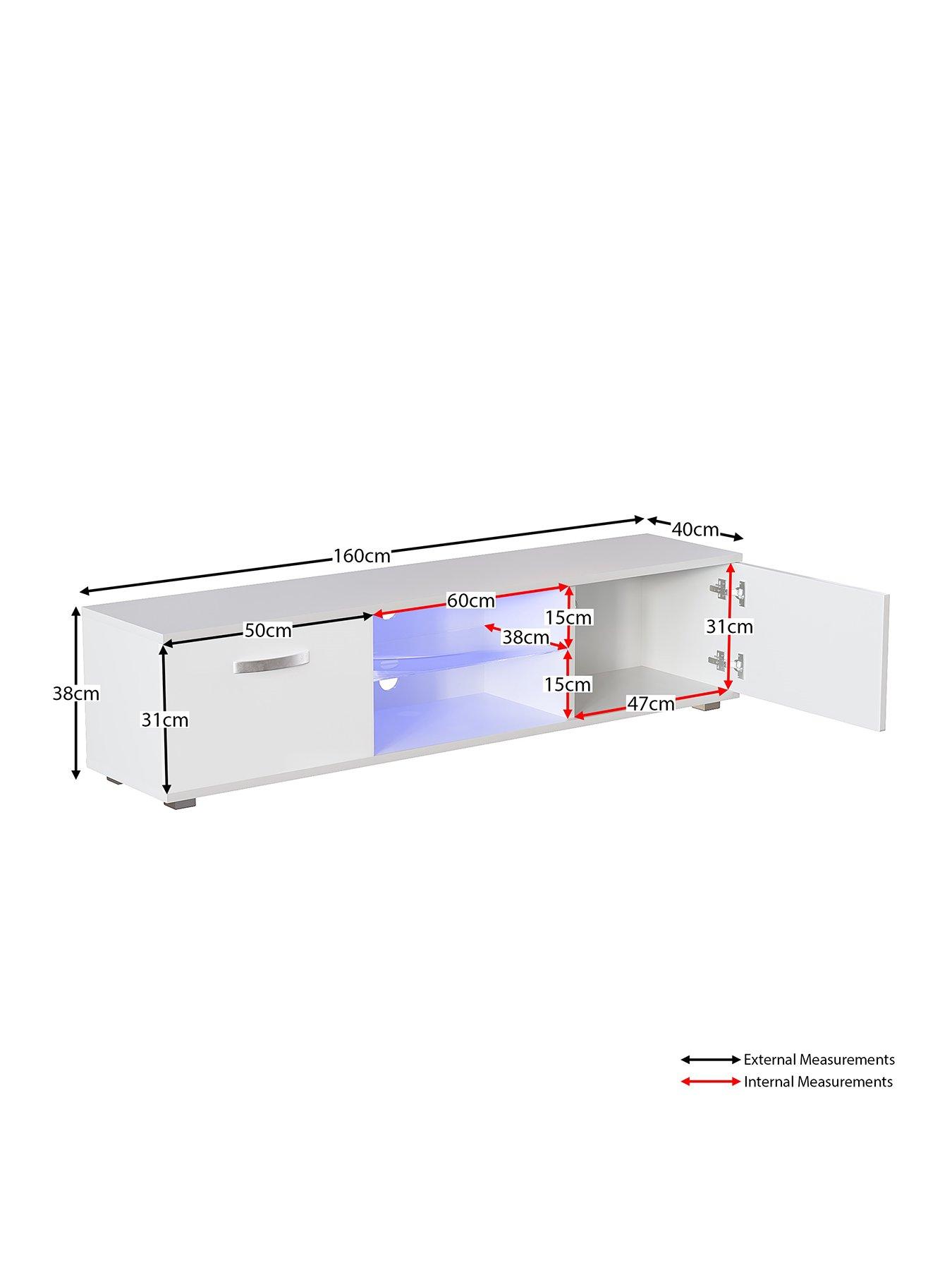 Vida Designs Cosmo 2 Door TV Unit with LED Lighting - fits up to 70 ...