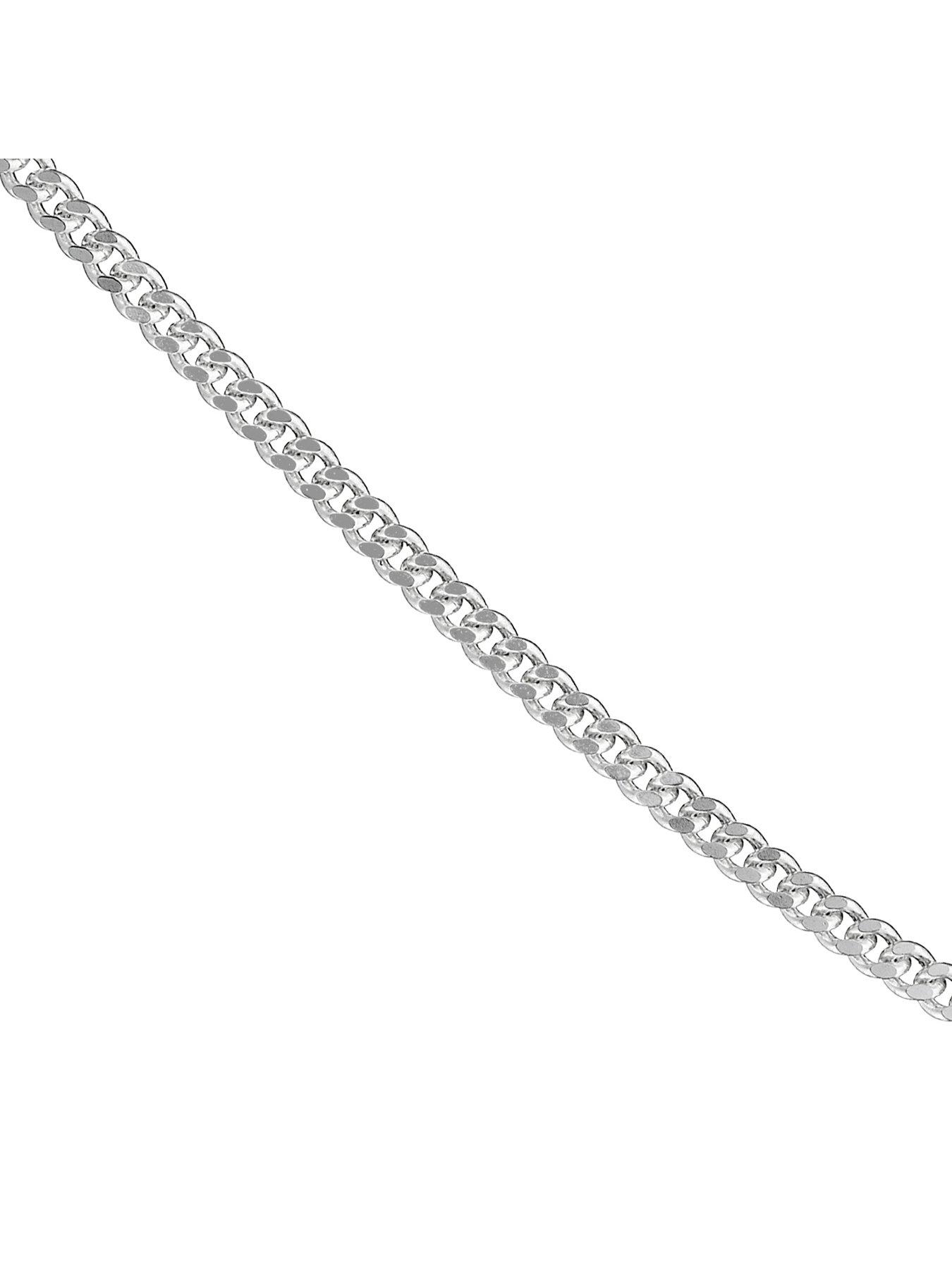 H. Samuel Sterling Silver Necklace. 18 Inch Dainty Curb Chain | Littlewoods
