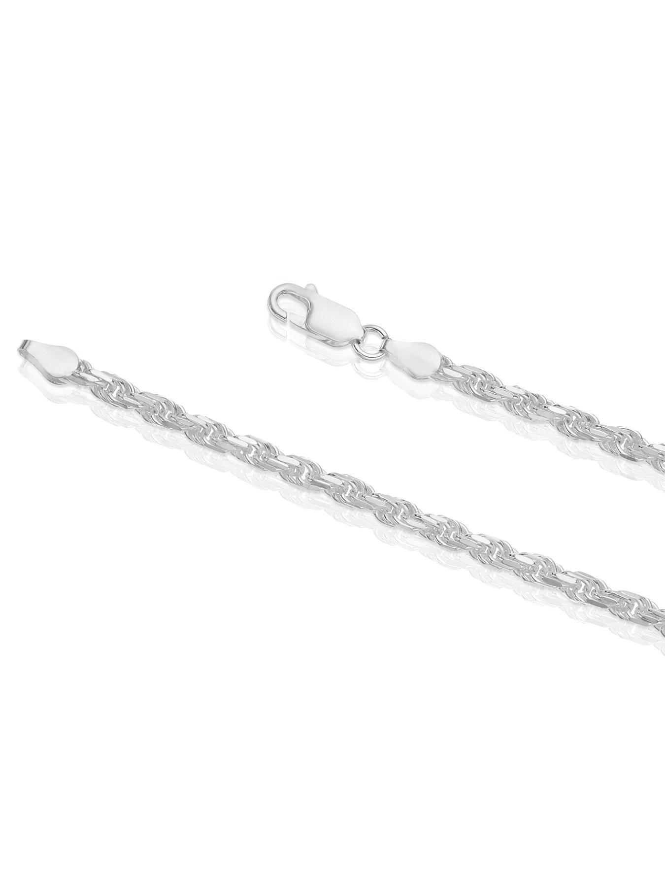 H. Samuel Mens Sterling Silver Necklace. 22 Inch Rope Chain littlewoods