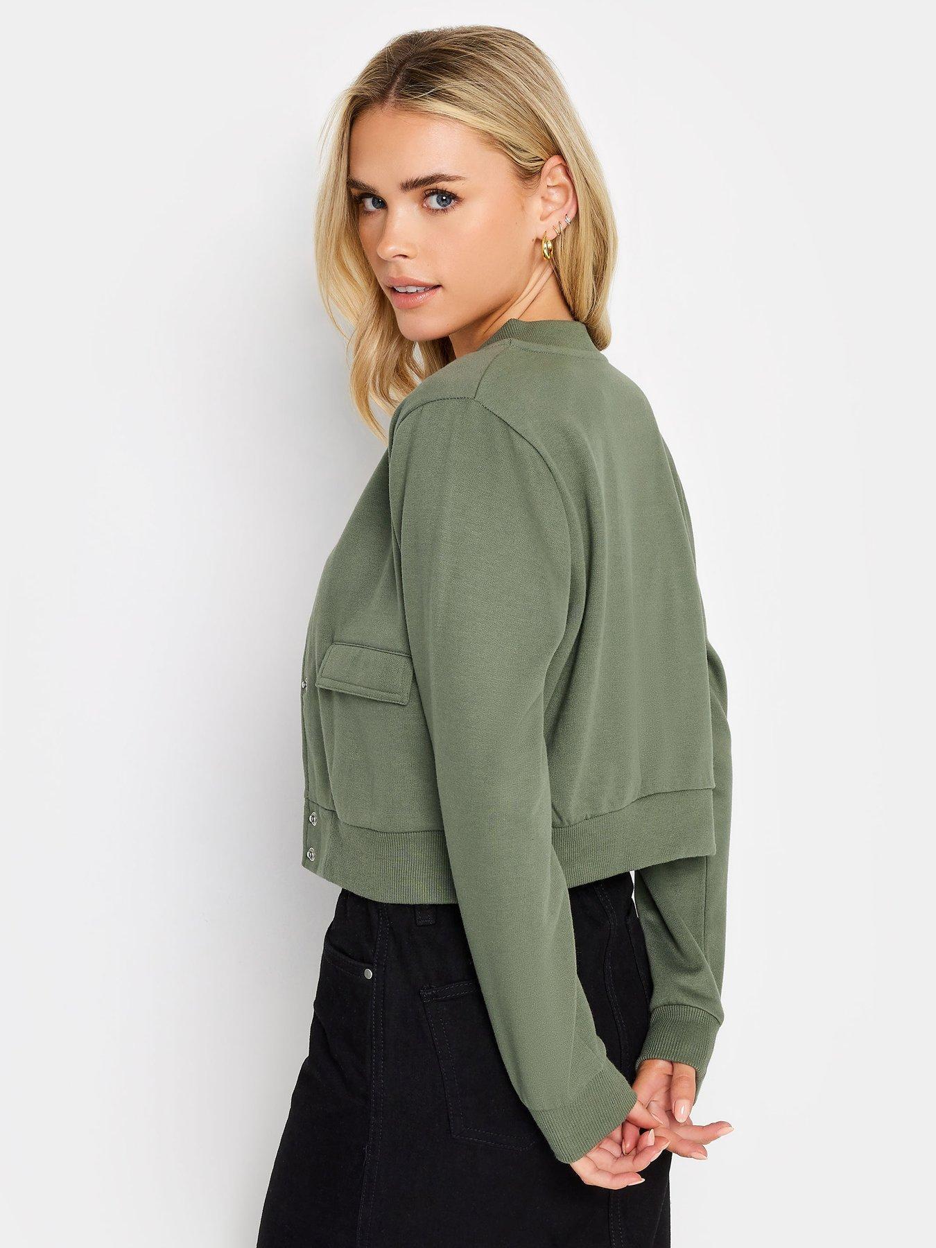 PixieGirl Petite Sage Sweat Bomber | littlewoods.com