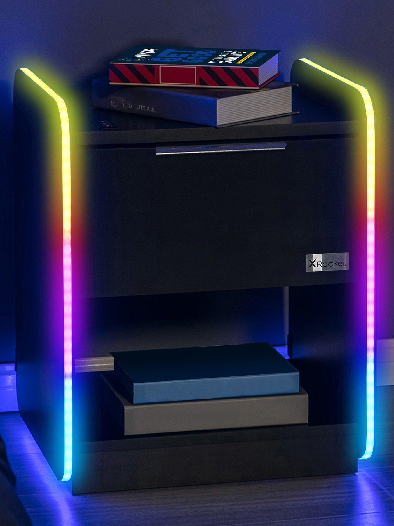 X Rocker Electra Bedside Table With Wireless Charging And Led Lights ...