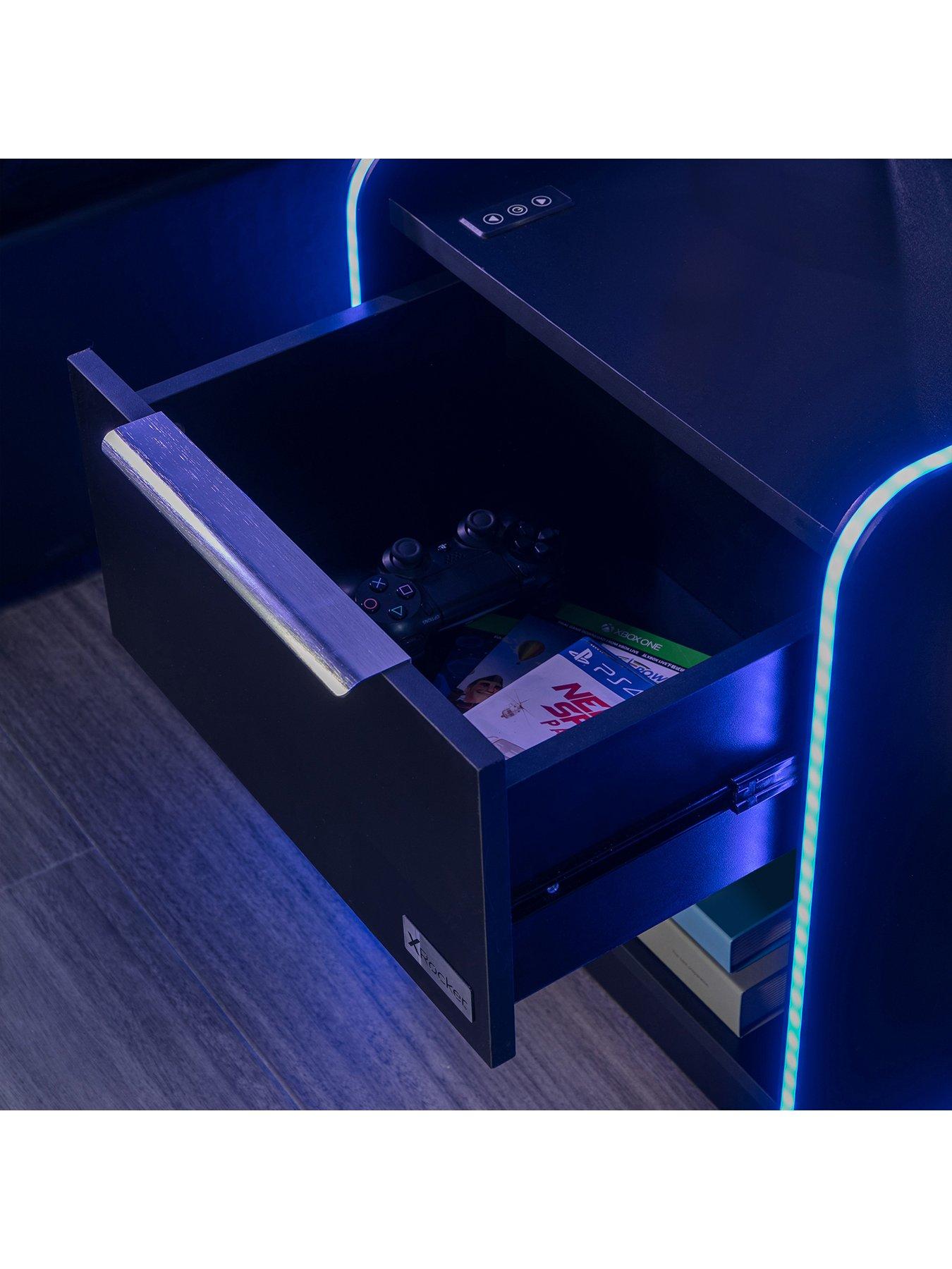 X Rocker Electra Bedside Table With Wireless Charging And Led Lights ...