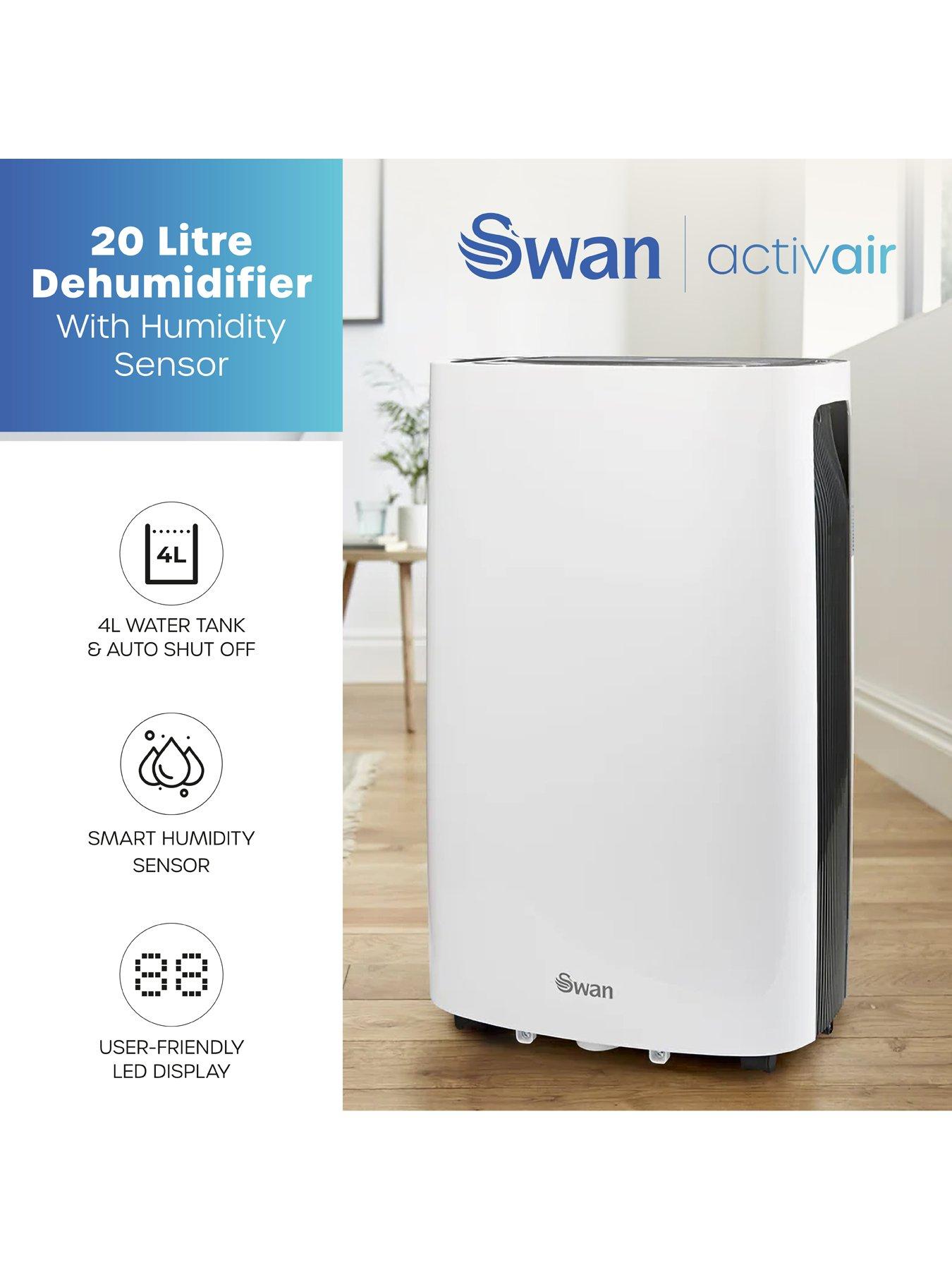 Swan SH16810N 20 Litre Dehumidifier with LED Display, Auto Shut Off, 24 ...
