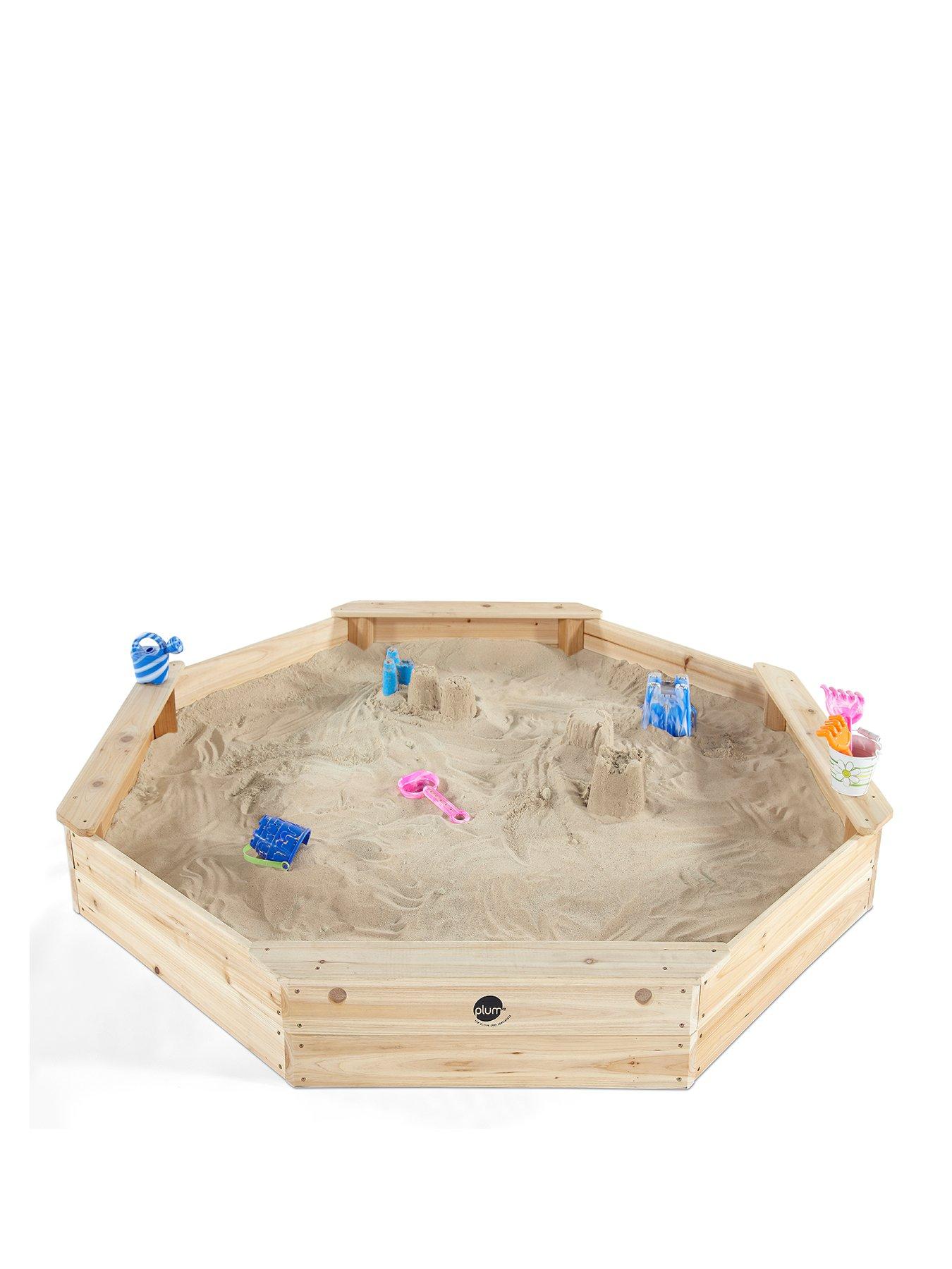 Plum Plum Giant Wooden Sandpit - Natural | littlewoods.com