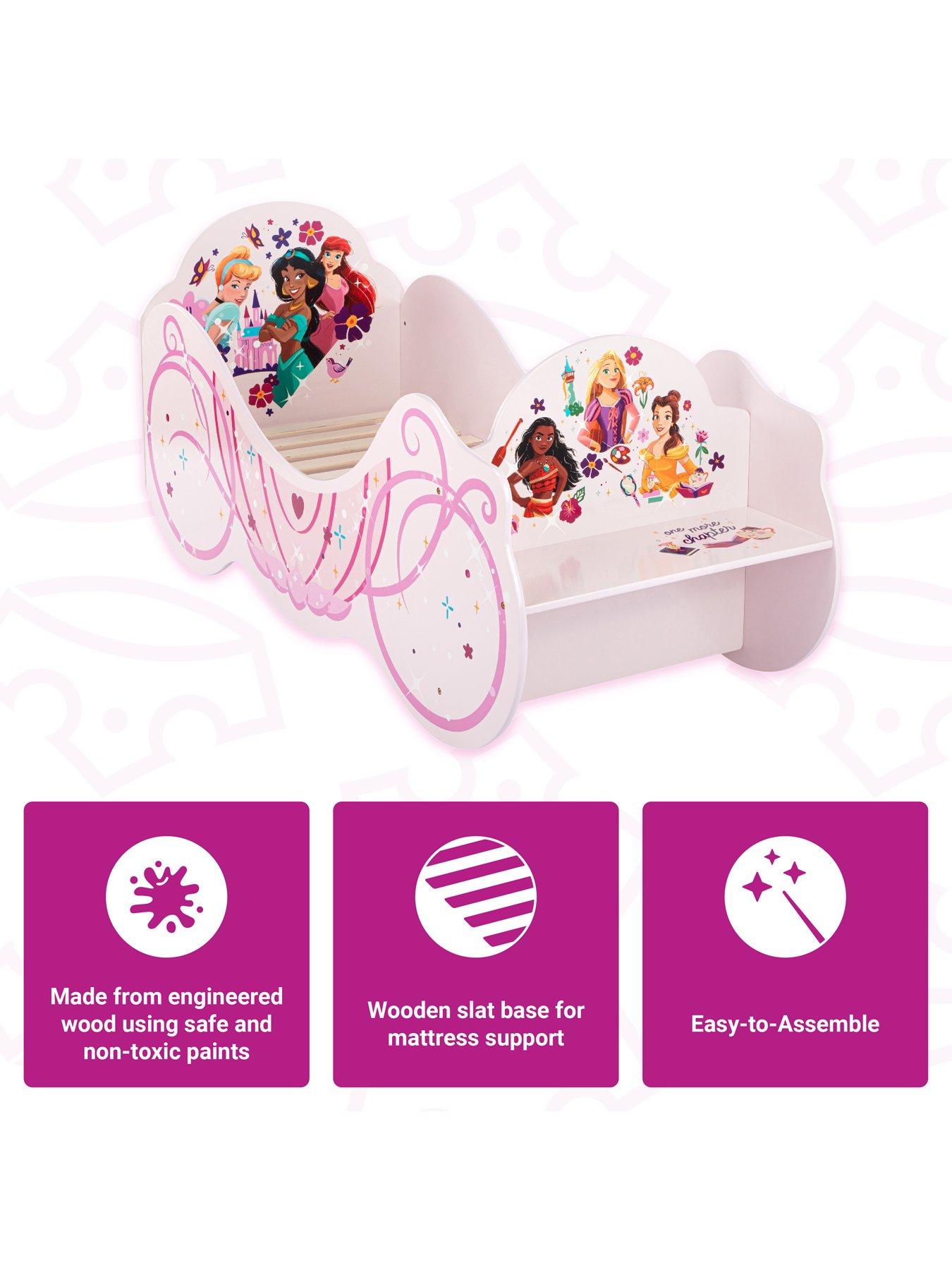 Disney Princess Toddler Carriage Bed (With Canopy and Fabric Drawers ...