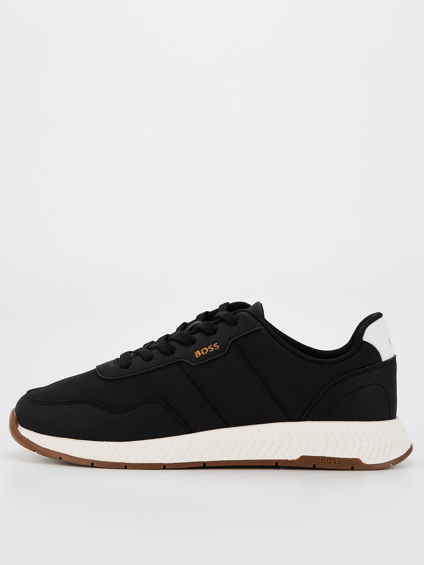 BOSS Titanium Nylon/Leather Lace Runners | Littlewoods