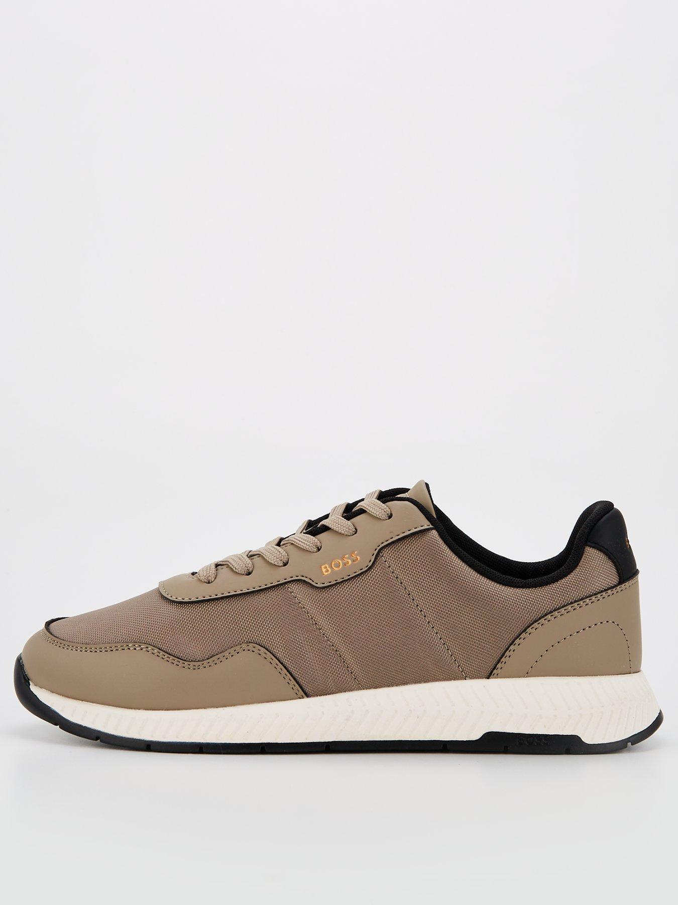 BOSS Titanium Nylon/Leather Lace Runners | littlewoods.com