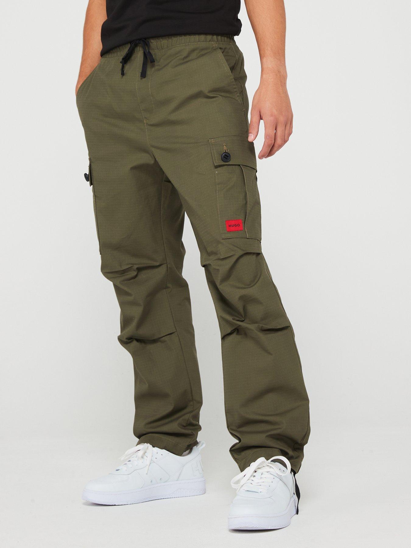 HUGO Garlo233 Regular Fot Drawstring Cargo Pants - Dark Olive ...