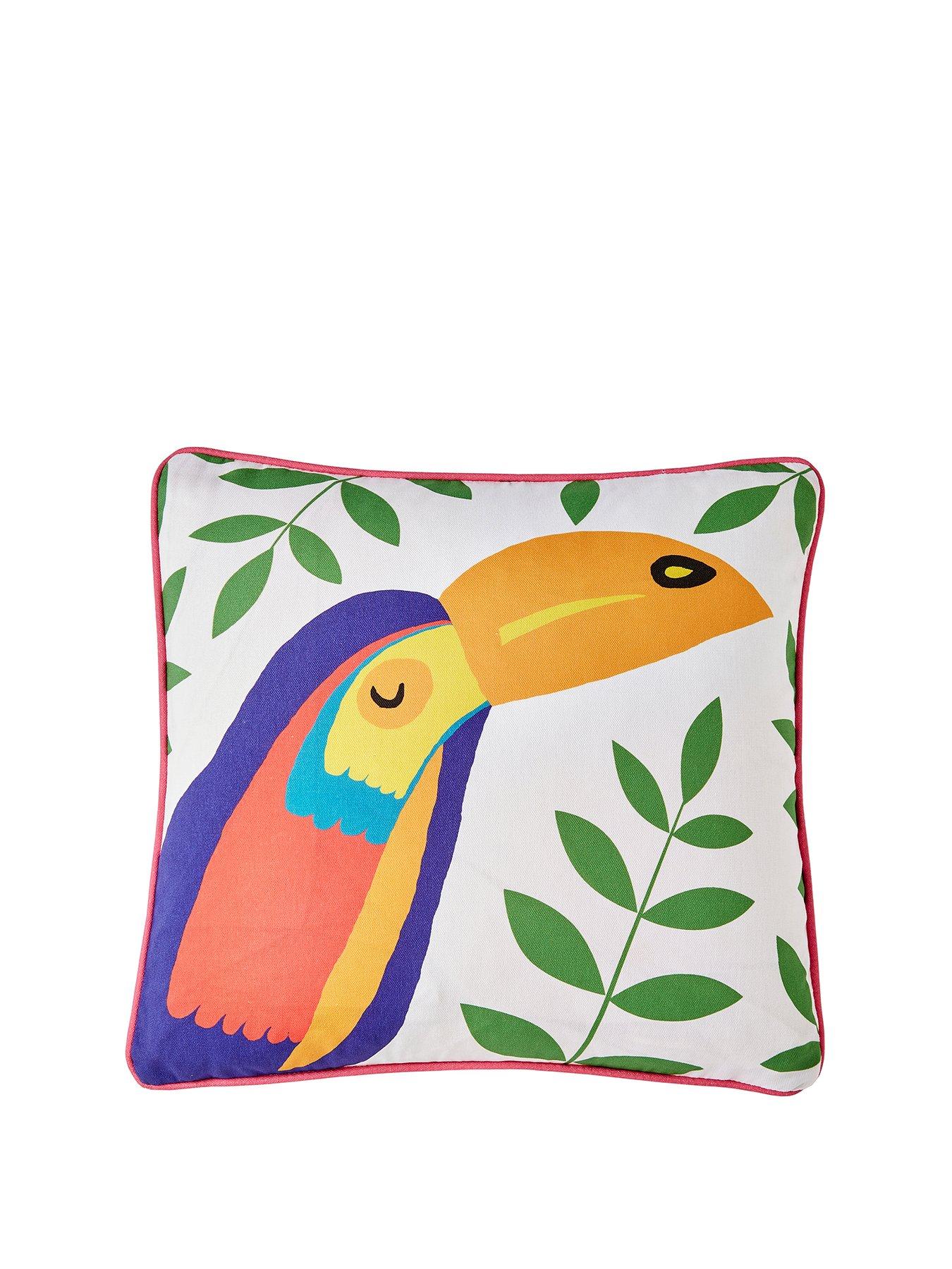 Fusion Tropical Flamingo Outdoor Cushion | littlewoods.com