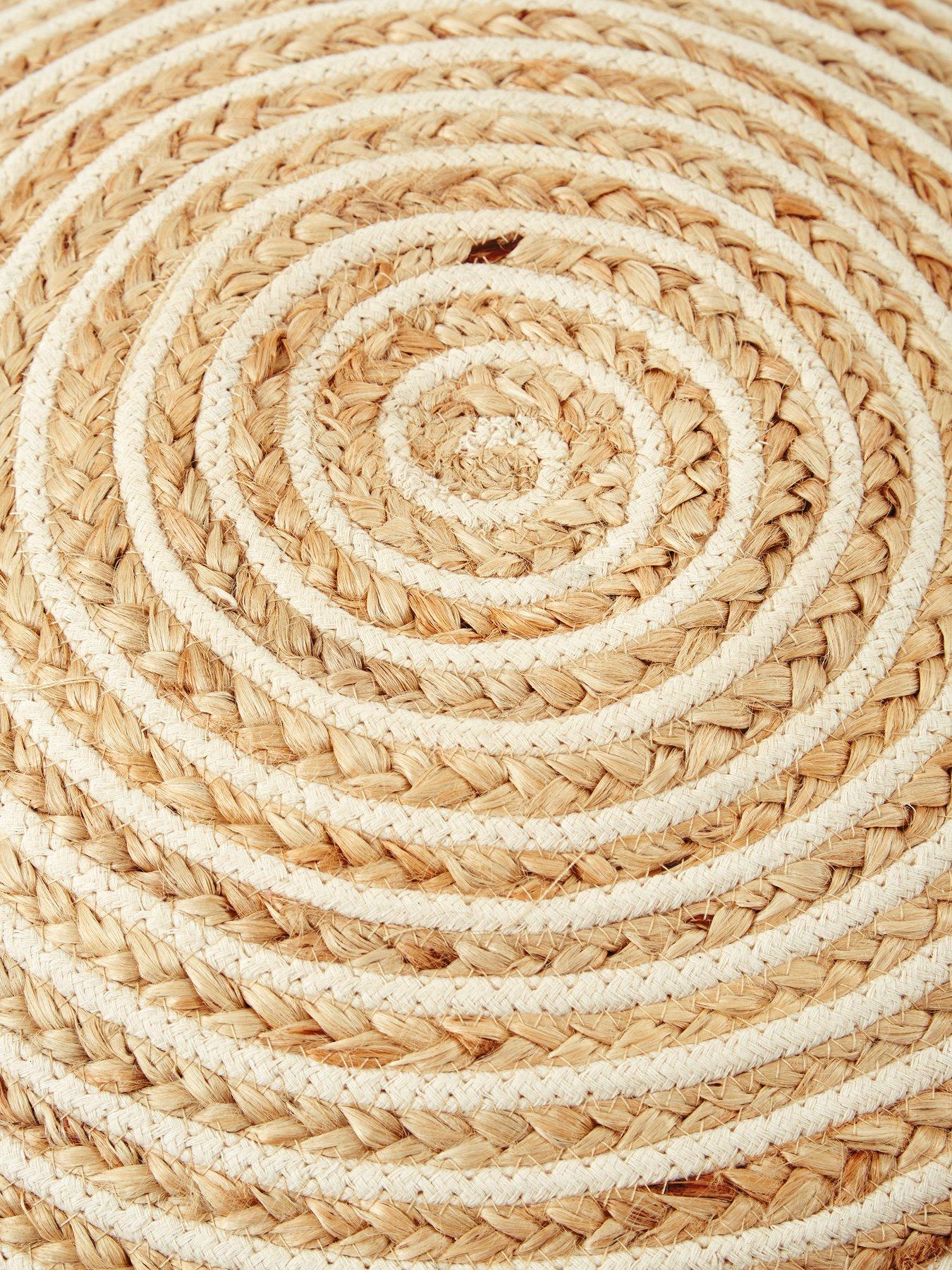 KAIKOO Bleached Jute Pouffe | Littlewoods