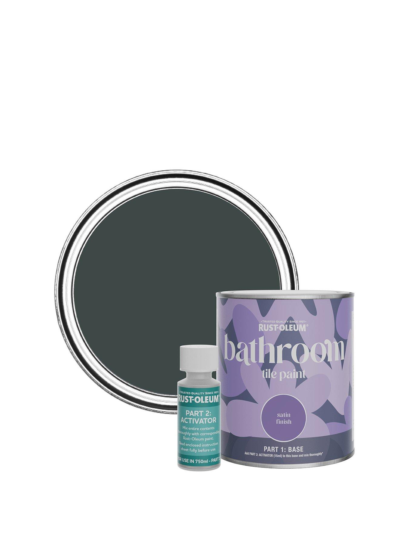 Rust-Oleum Satin Finish Bathroom Tile Paint - Black Sand | Littlewoods