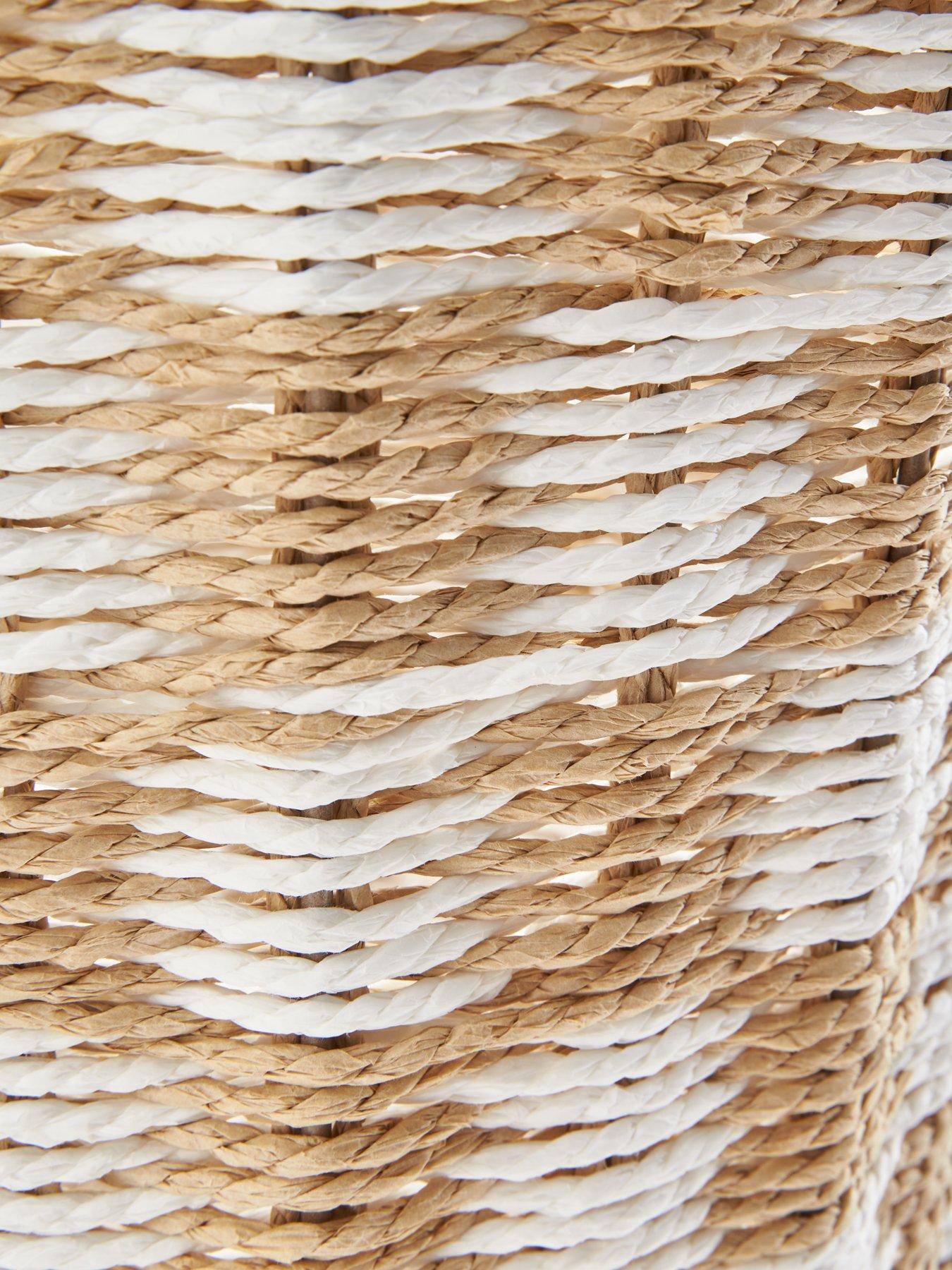 Very Home Round Paper Rope Check Basket | Littlewoods