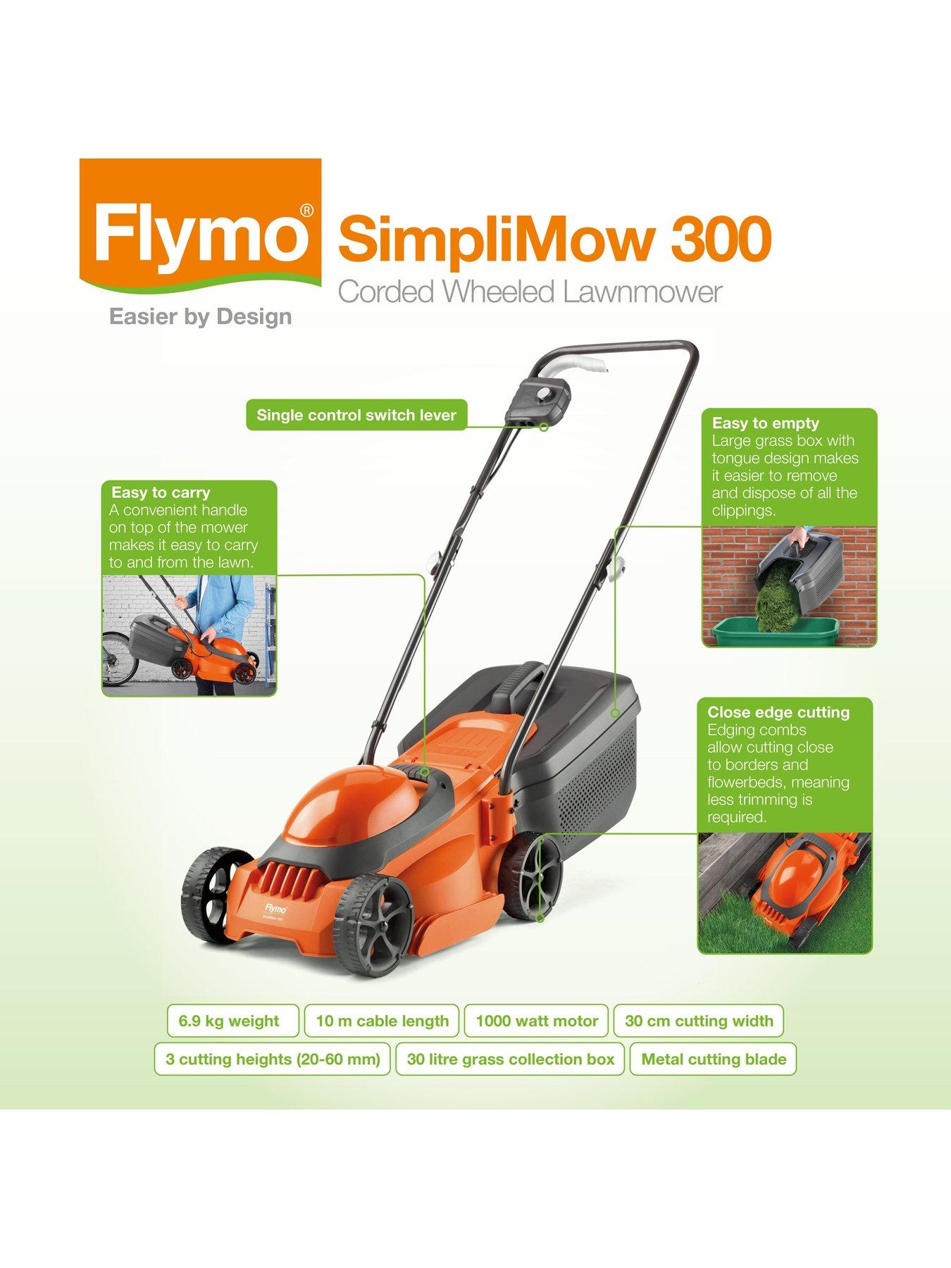 Flymo SimpliMow 300 Electric Rotary Lawnmower + Mini Trim Grass Trimmer ...