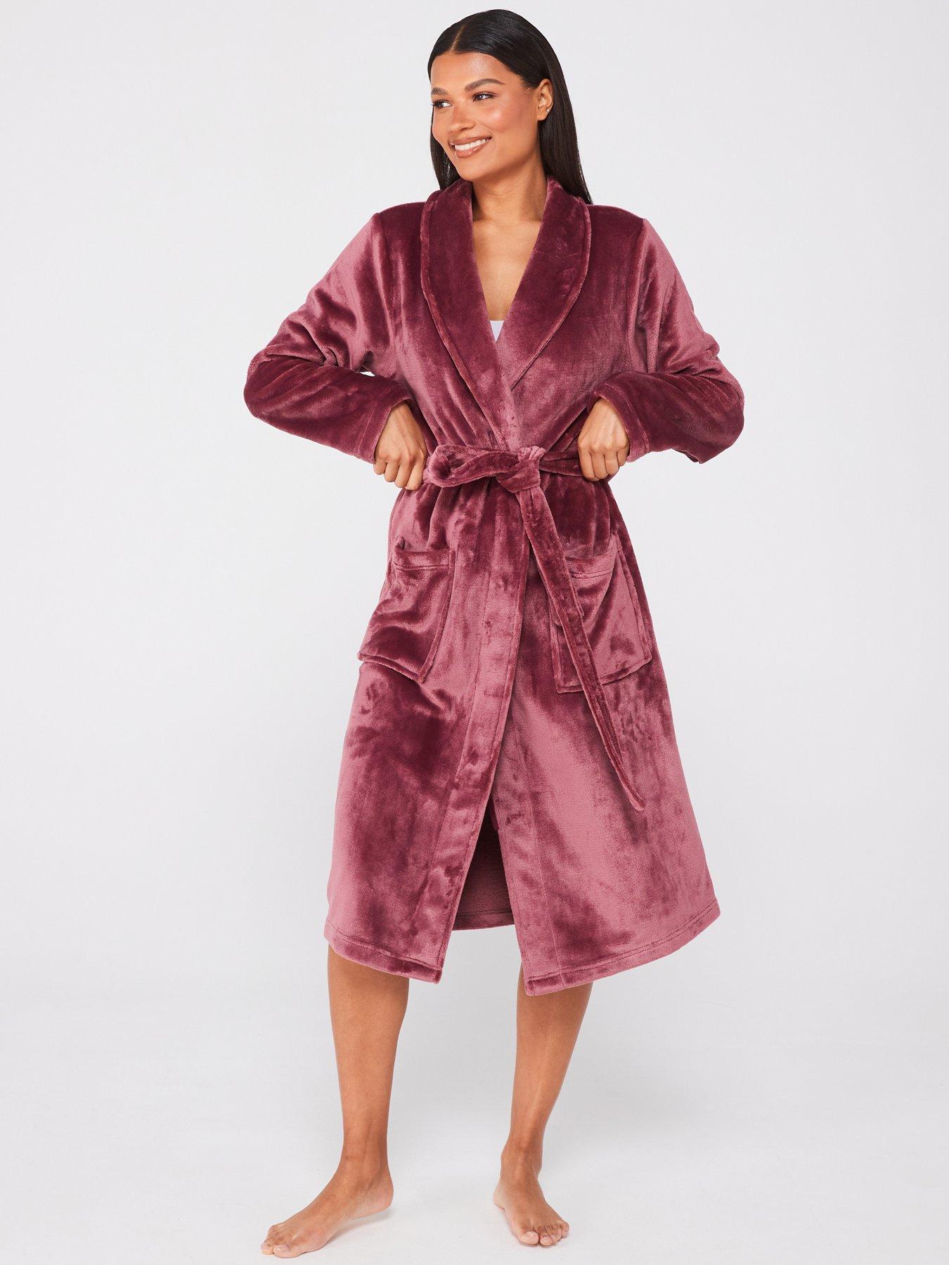 Everyday Supersoft Dressing Gown - Dark Pink | littlewoods.com
