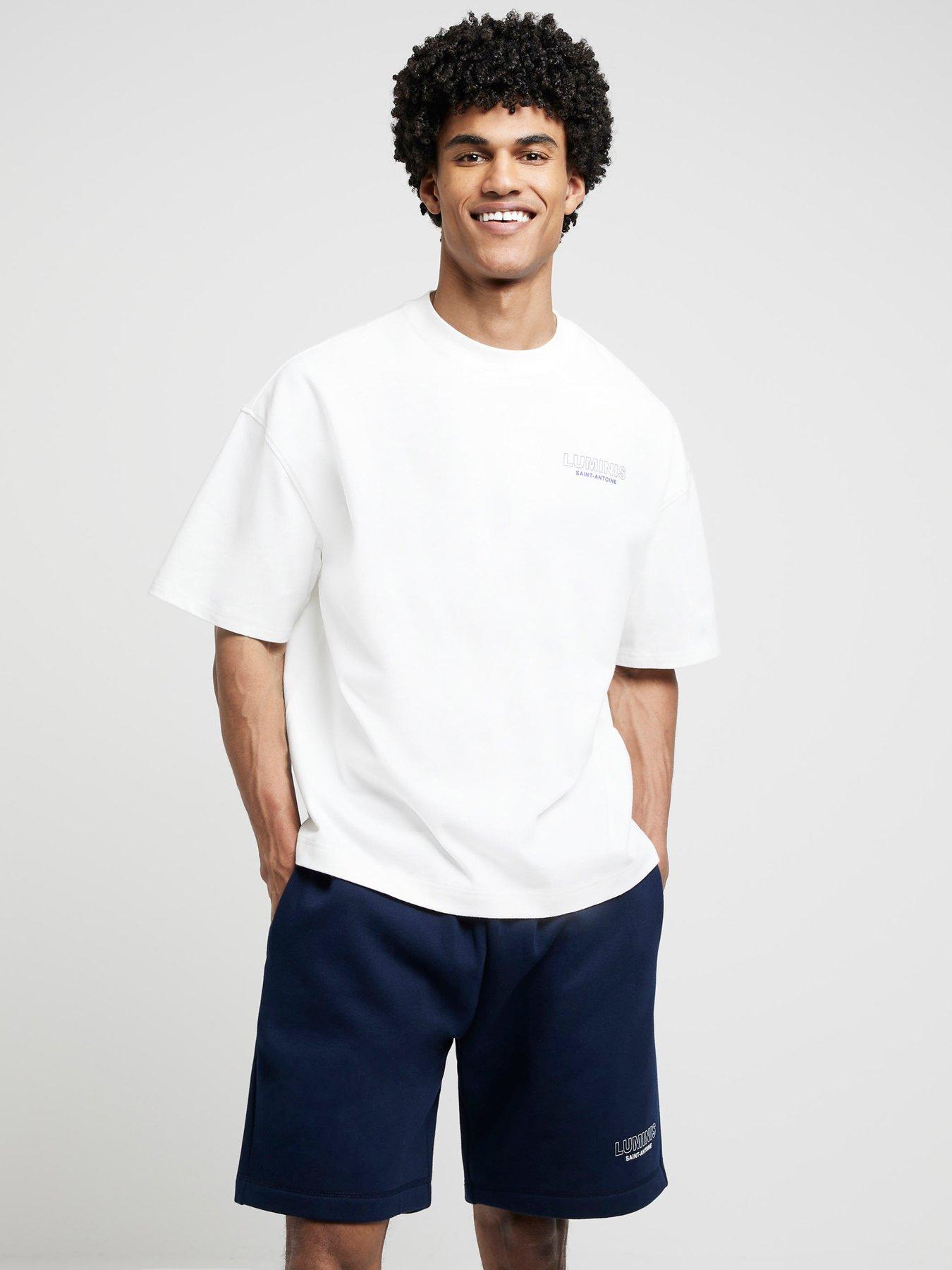 River Island Short Sleeve Oversized Fit Luminis T-shirt - White | littlewoods.com