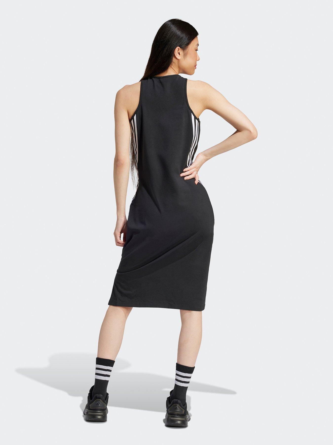 adidas Sportswear Womens Future Icons 3 Stripe Dress - Black/white ...