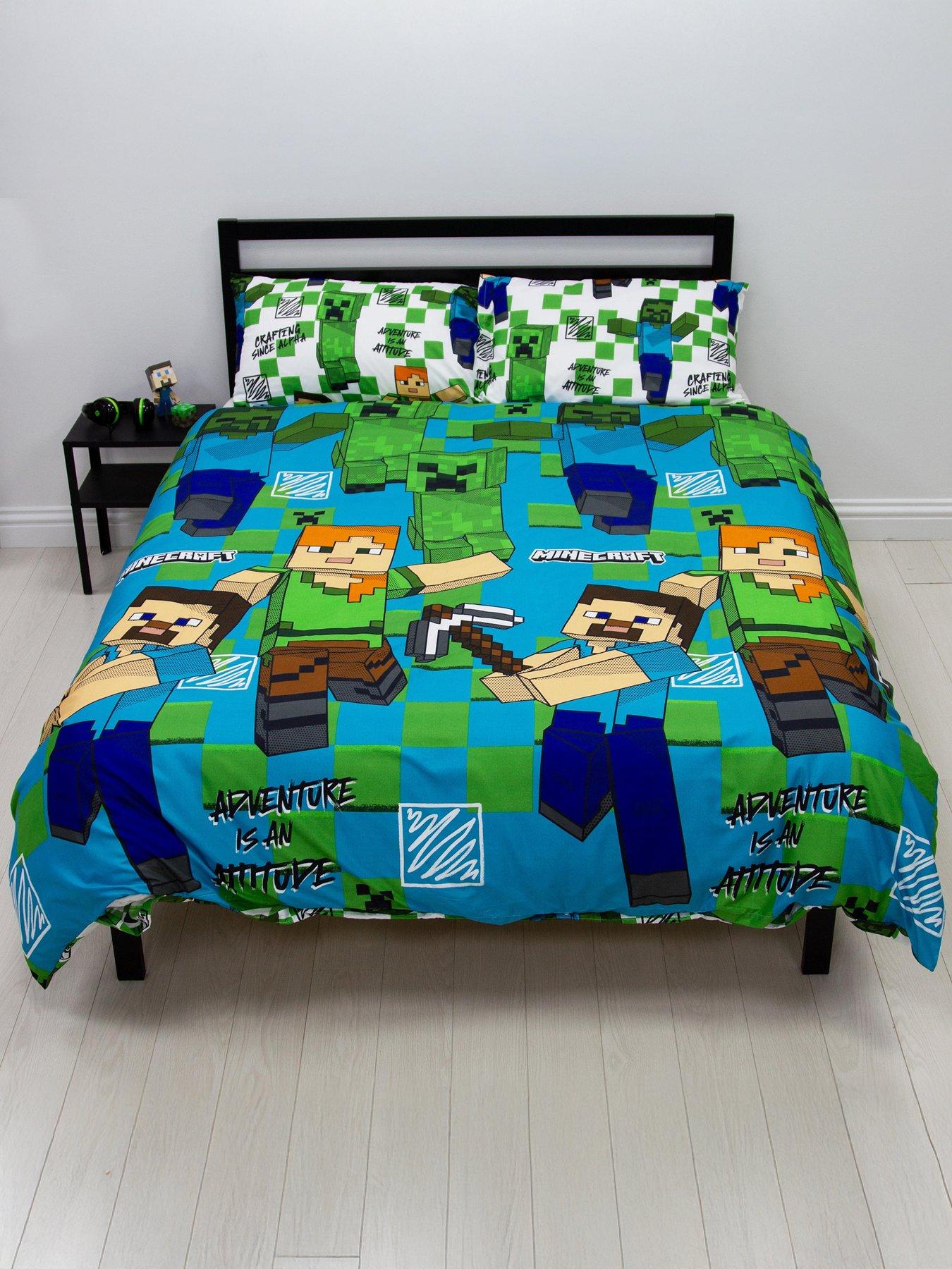 Minecraft Drawn Double Duvet Cover Set - Multi | Littlewoods
