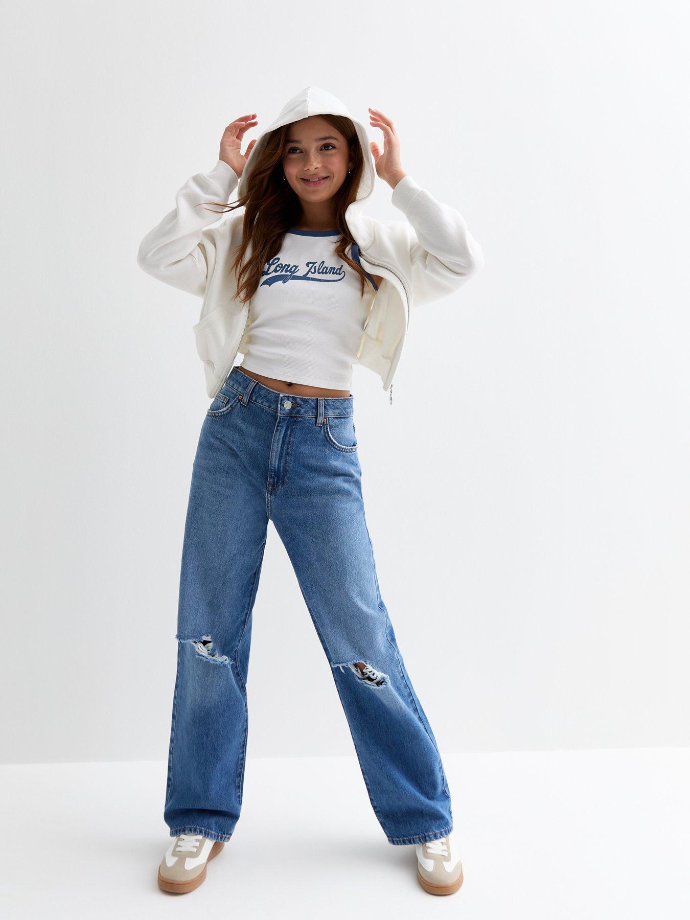 New Look 915 Girls White Long Island Logo Racer Vest | littlewoods.com