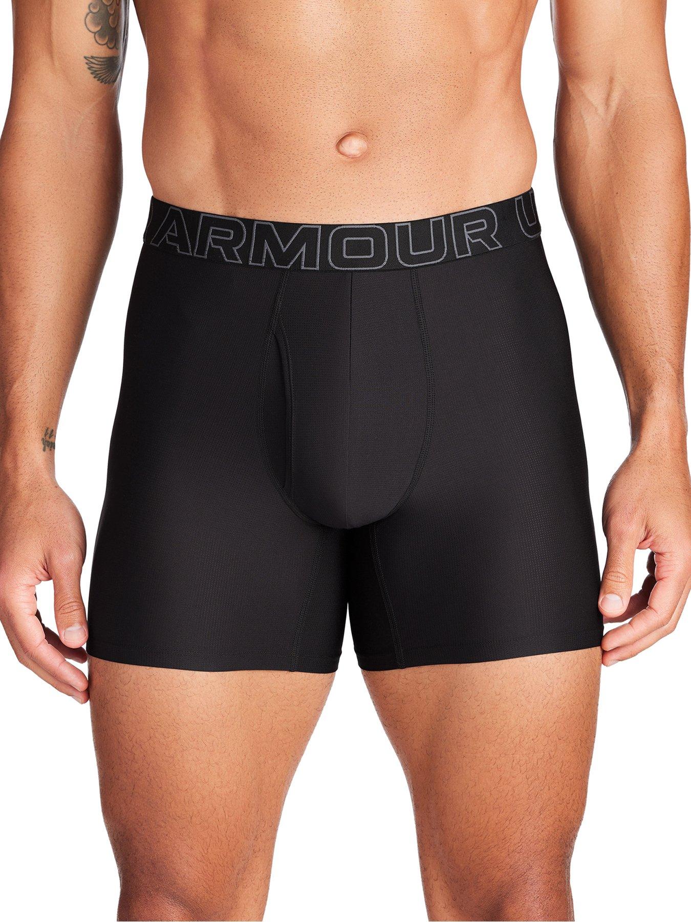 UNDER ARMOUR 3 Pack of Men's 6 Inch Performance Tech Mesh Solid Boxers ...