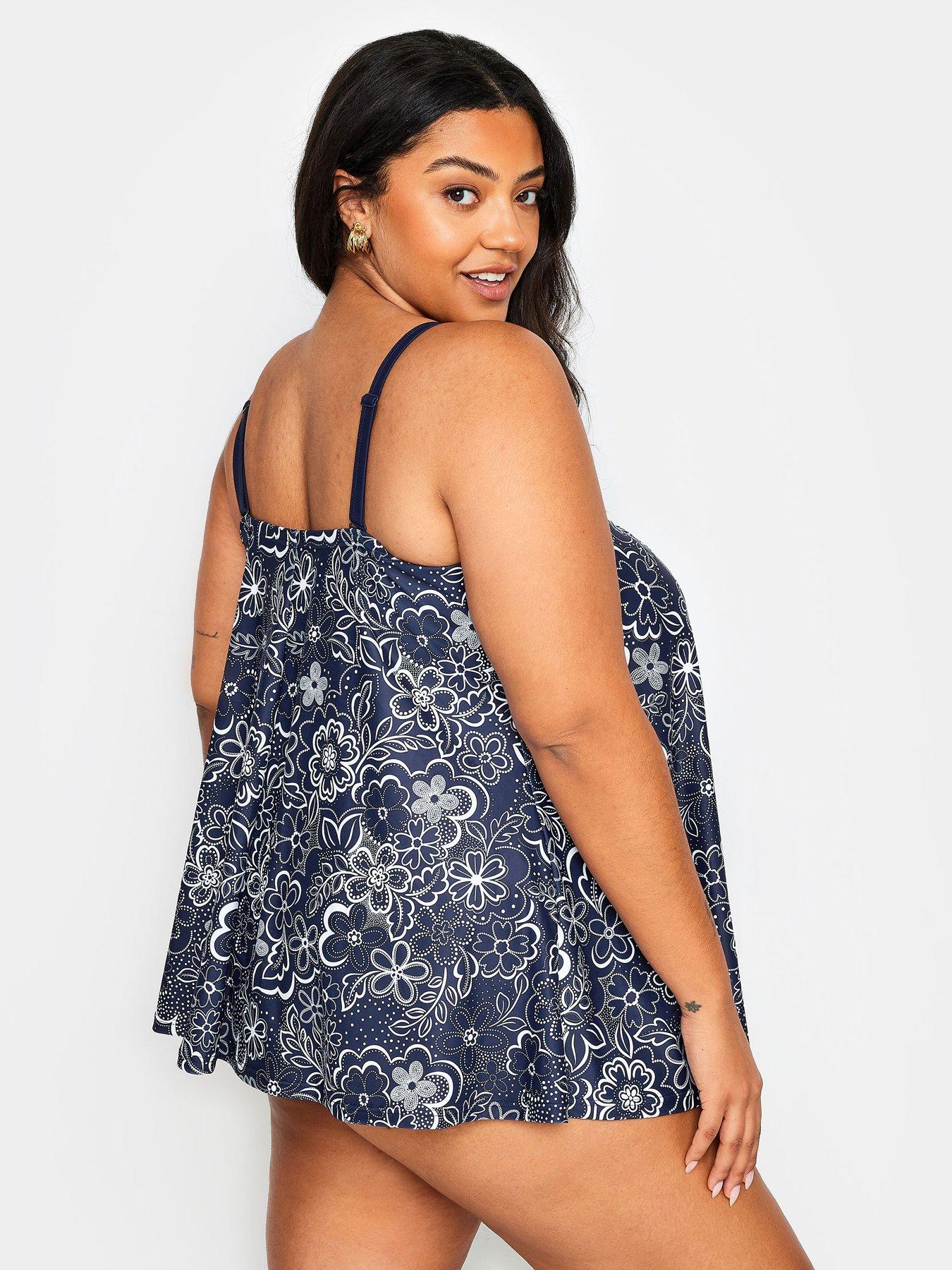 Yours Curve Batik Floral A-line Tankini | littlewoods.com