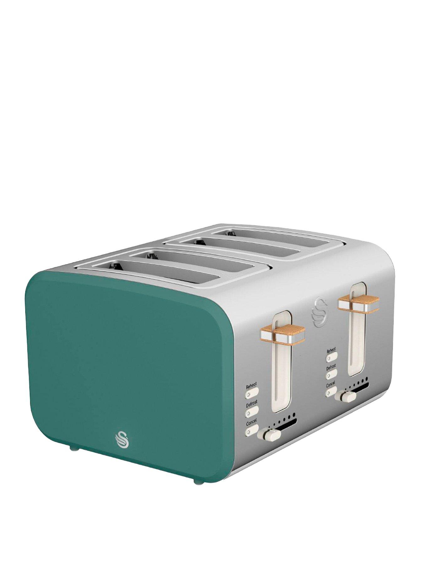 Swan ST14620GREN Nordic 4-Slice Toaster with Defrost/Reheat/Cancel ...