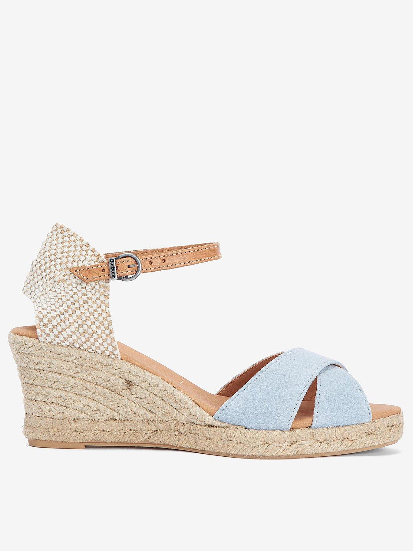 Barbour Falmouth Criss-Cross Espadrille Wedge - Blue | littlewoods.com