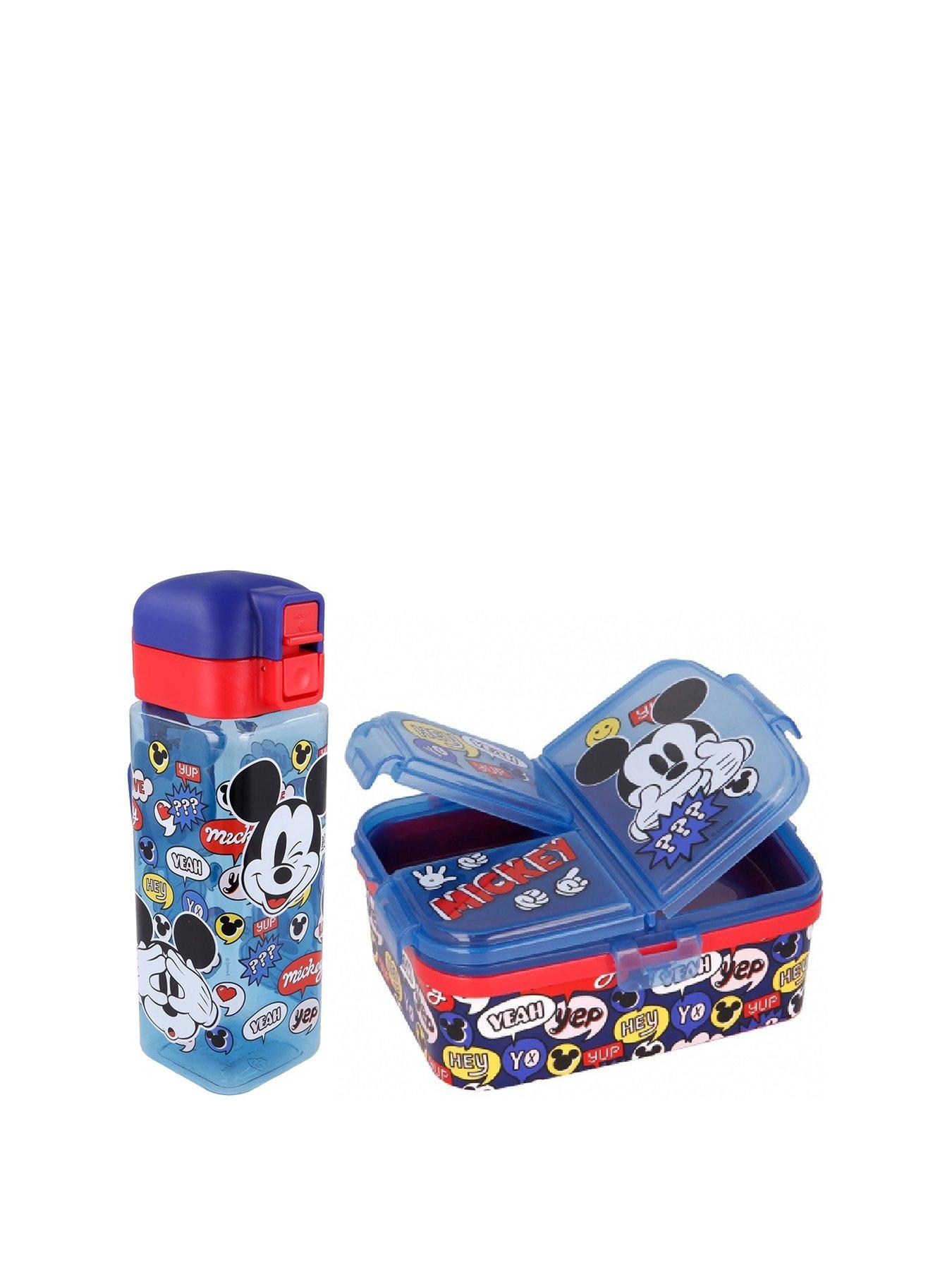 Disney Mickey Mouse Safety Lock Bottle & Lunch Box Set | littlewoods.com