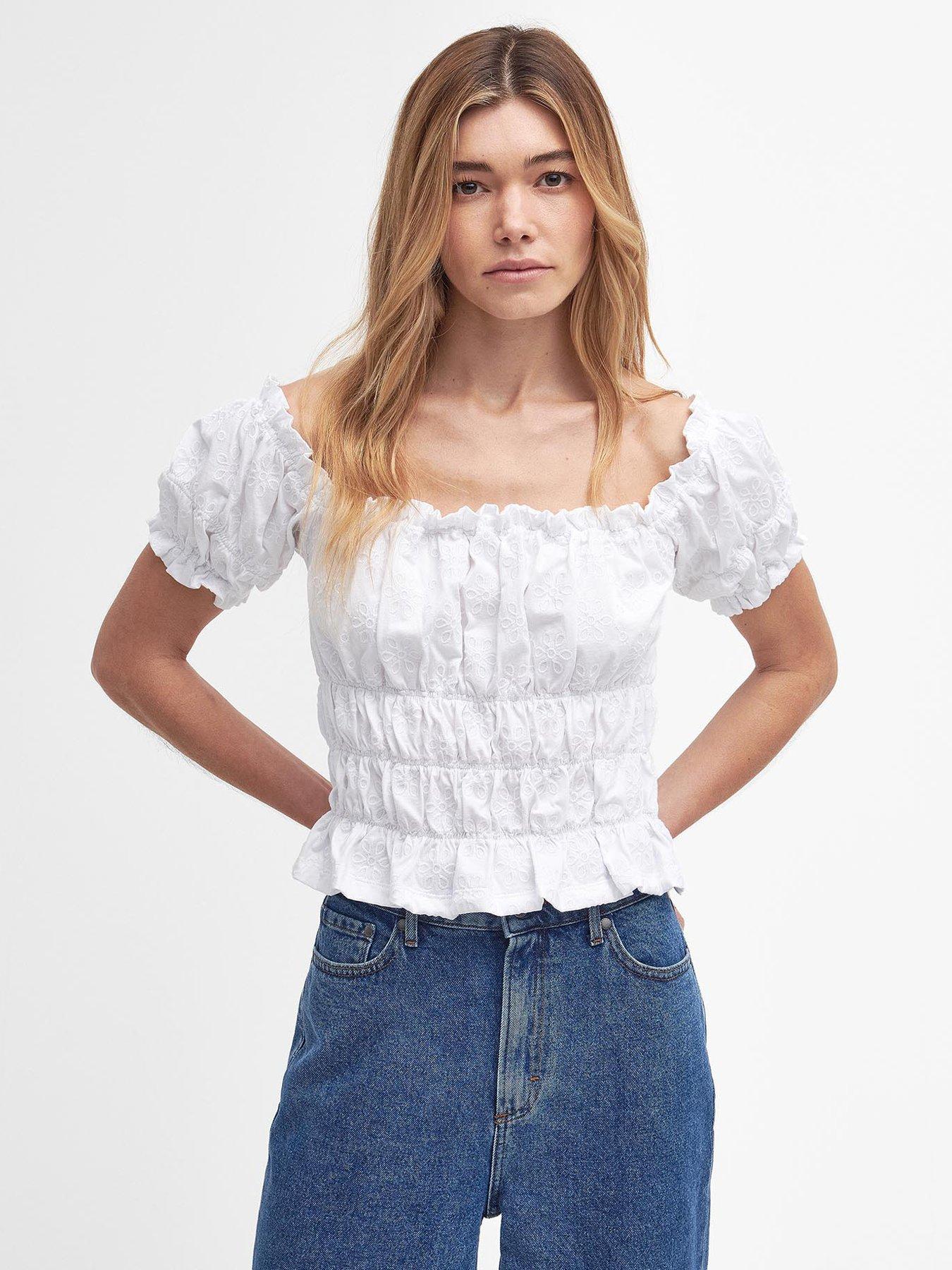 Barbour Nicola Top - White | littlewoods.com