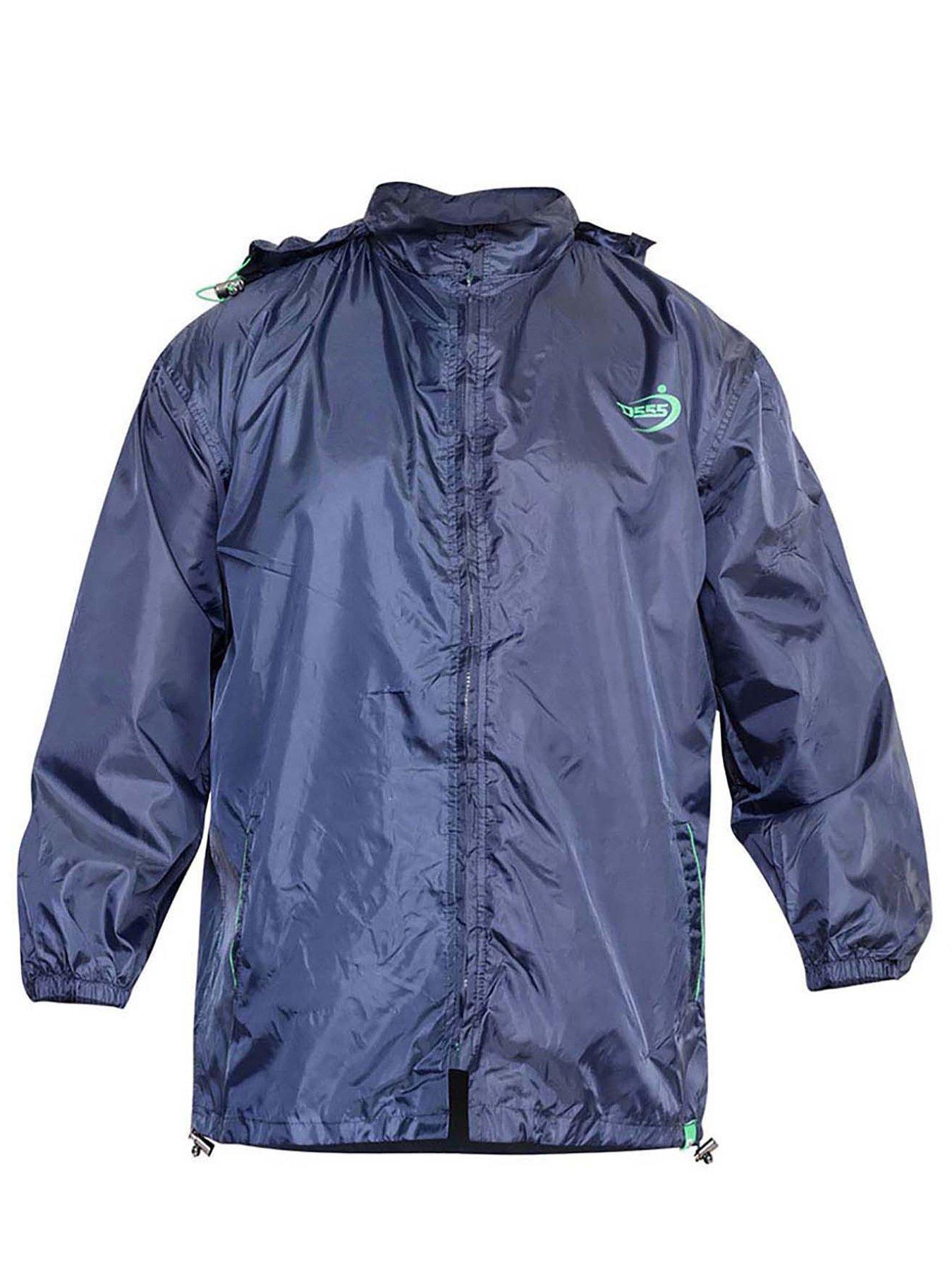 D555 Zac Packaway Weatherproof Rain Jacket - Navy | Littlewoods