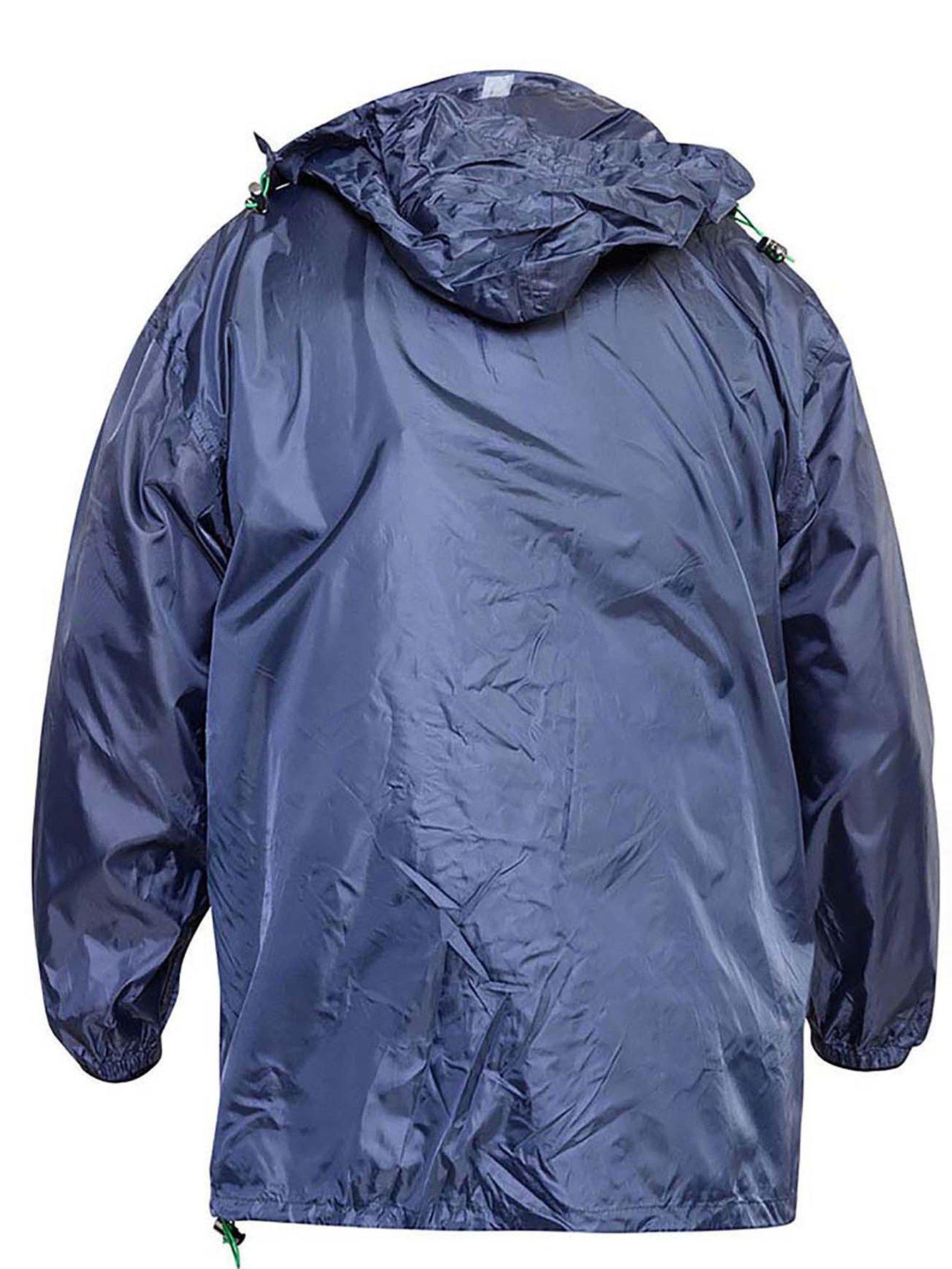 D555 Zac Packaway Weatherproof Rain Jacket - Navy | Littlewoods