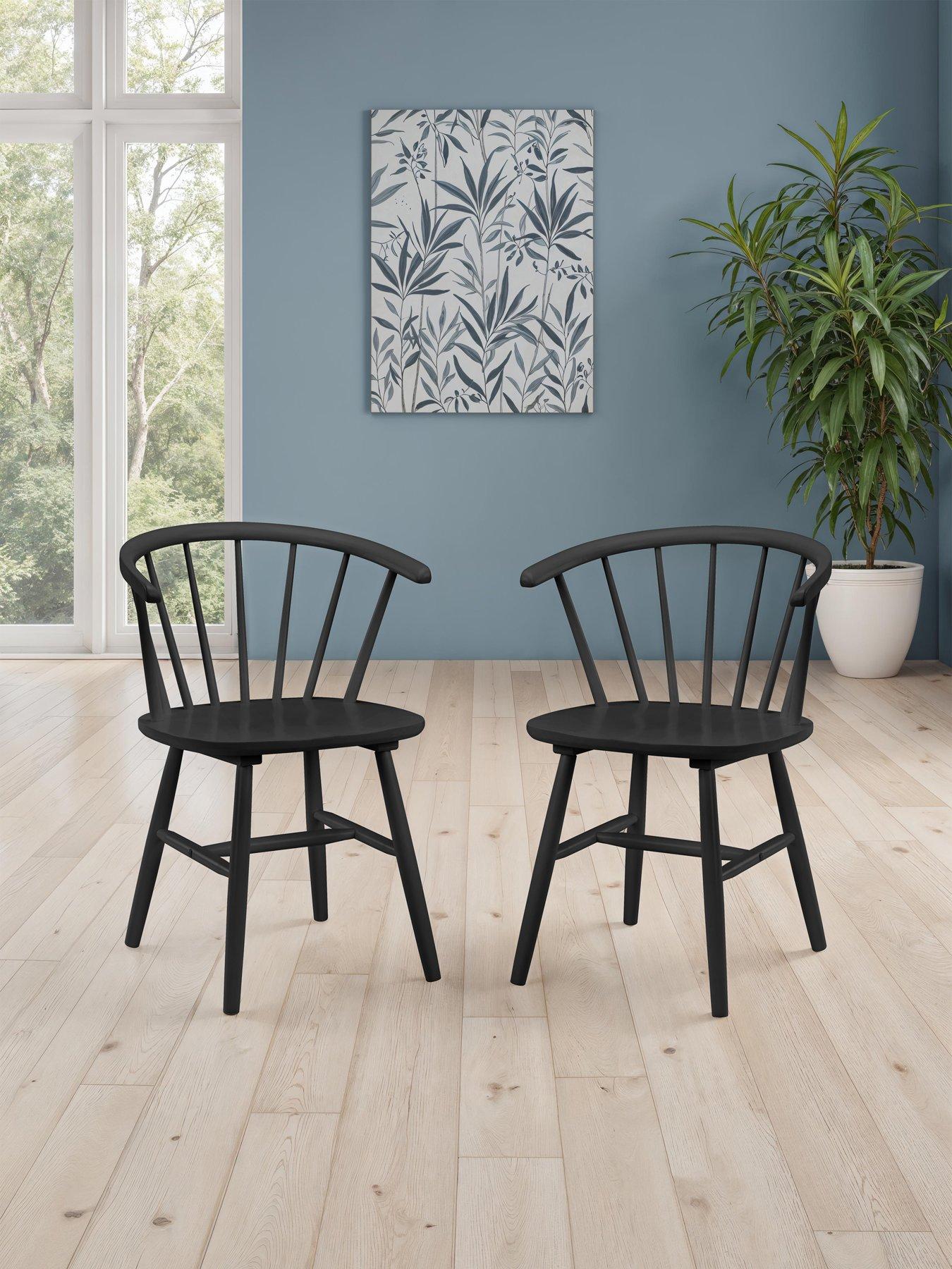 Julian Bowen Set Of 2 Modena Dining Chairs - Black | Littlewoods