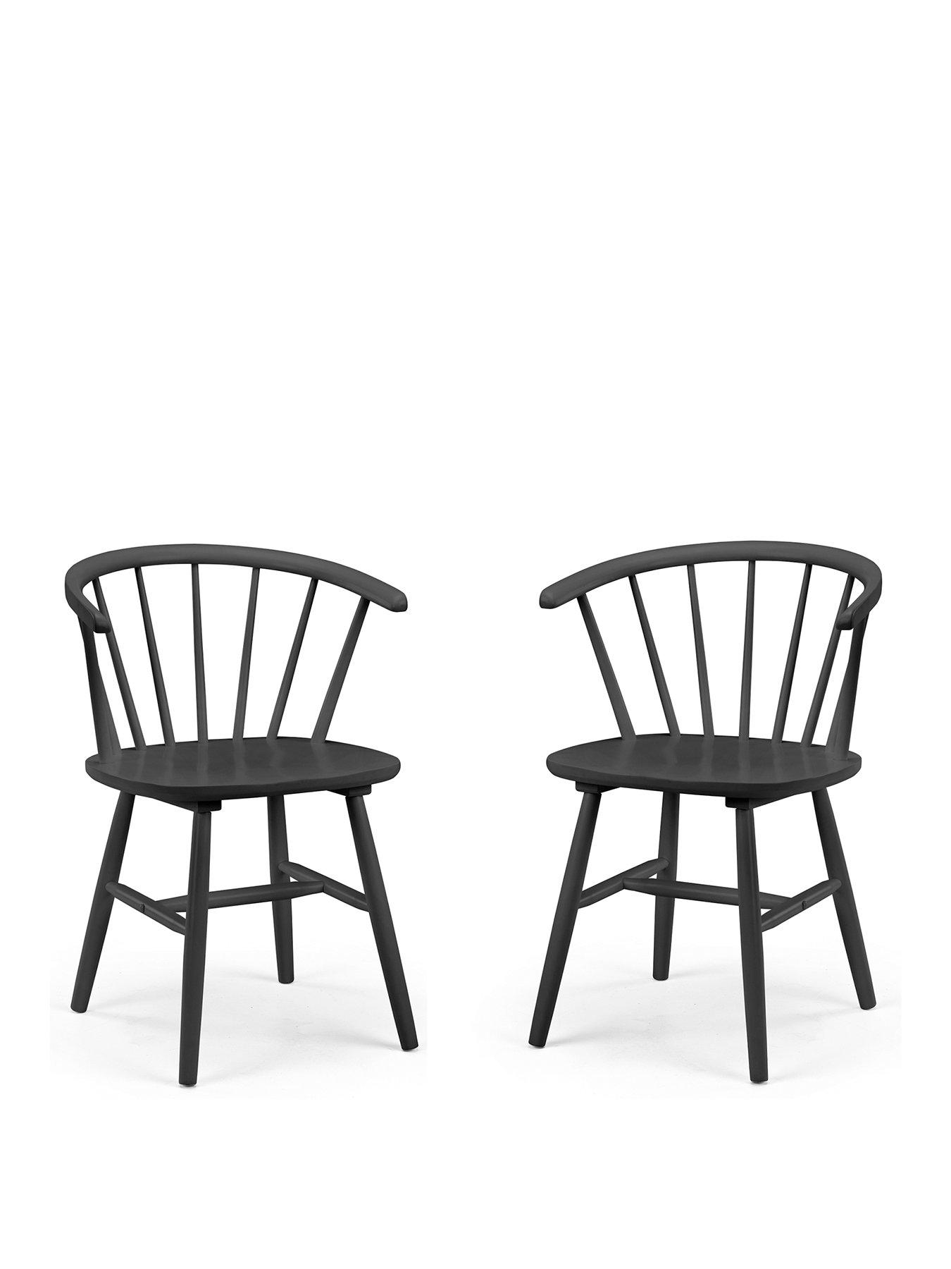 Julian Bowen Set Of 2 Modena Dining Chairs - Black | littlewoods.com