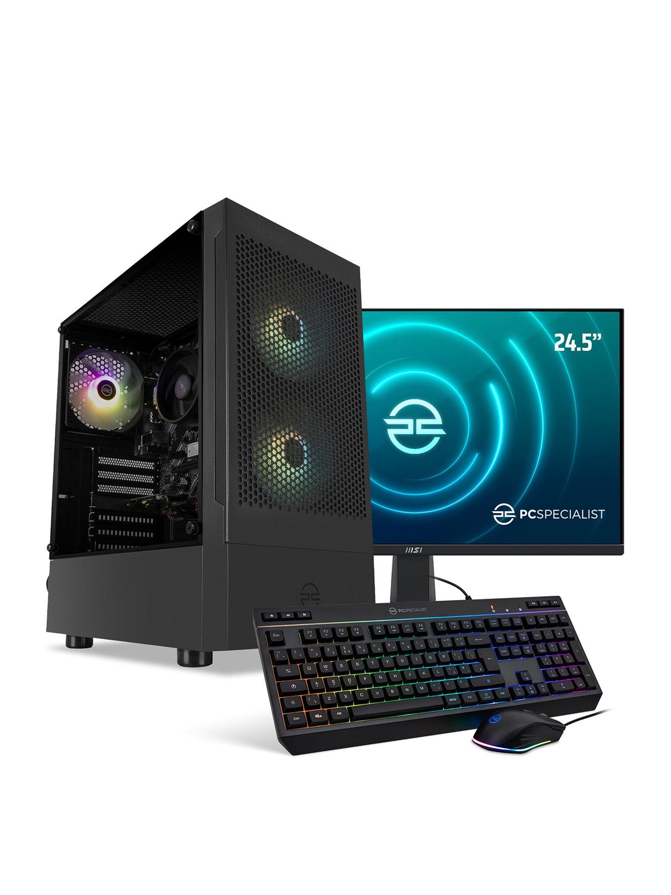 PCSpecialist Fusion 100 Gaming Desktop, 24-inch FHD Monitor, Keyboard ...