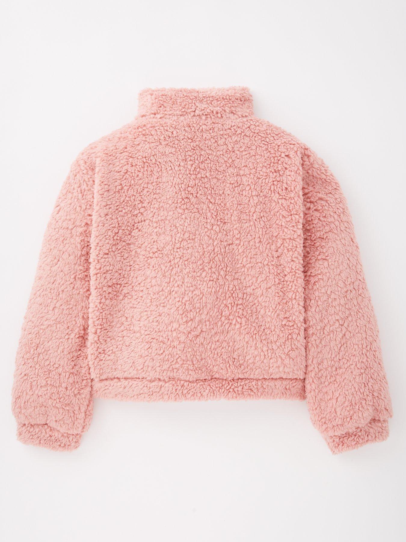 V by Very Girls Borg Jacket - Pink | littlewoods.com