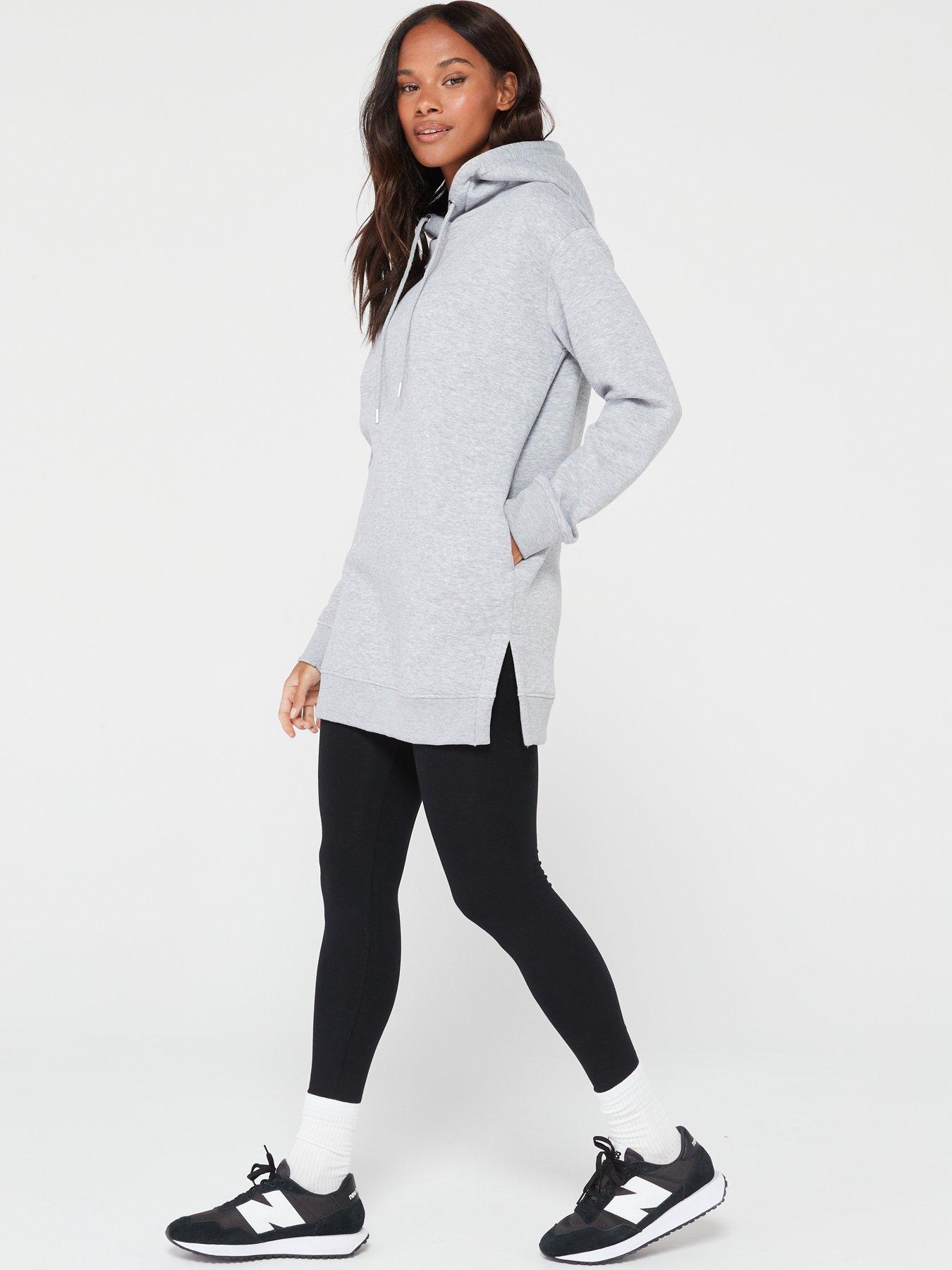 Everyday The Essential Longline Hoodie With Side Splits - Grey ...