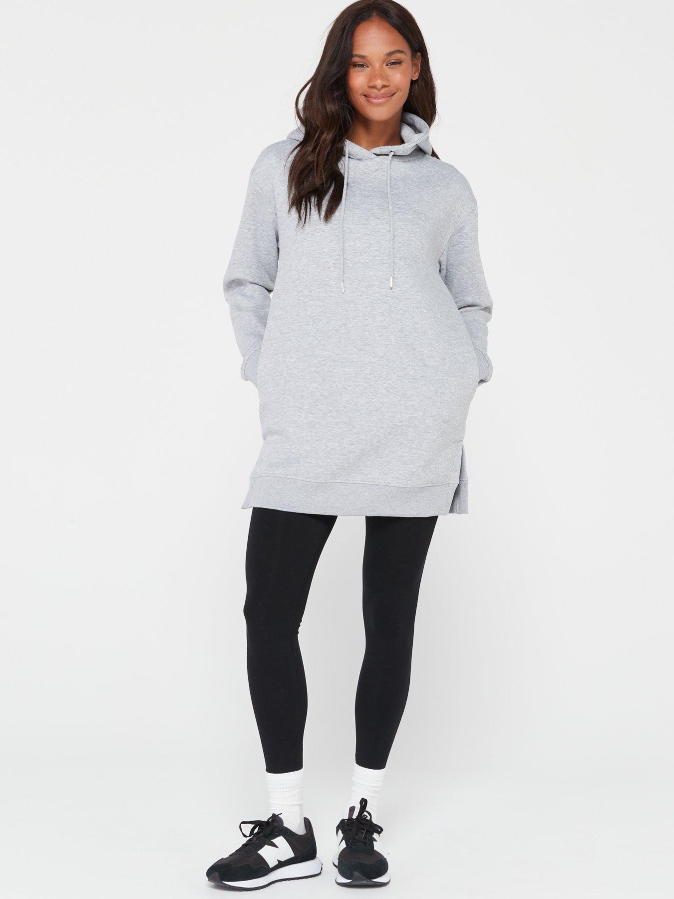 Everyday The Essential Longline Hoodie With Side Splits - Grey ...