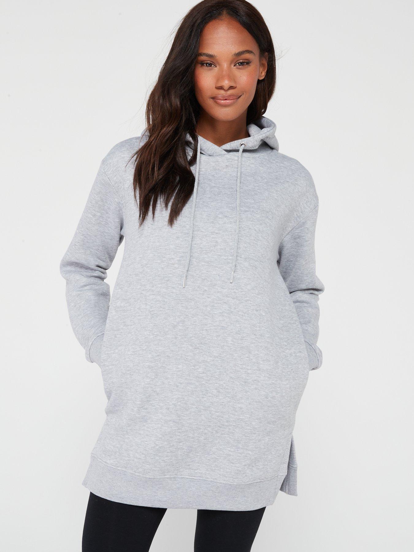 Everyday The Essential Longline Hoodie With Side Splits - Grey ...