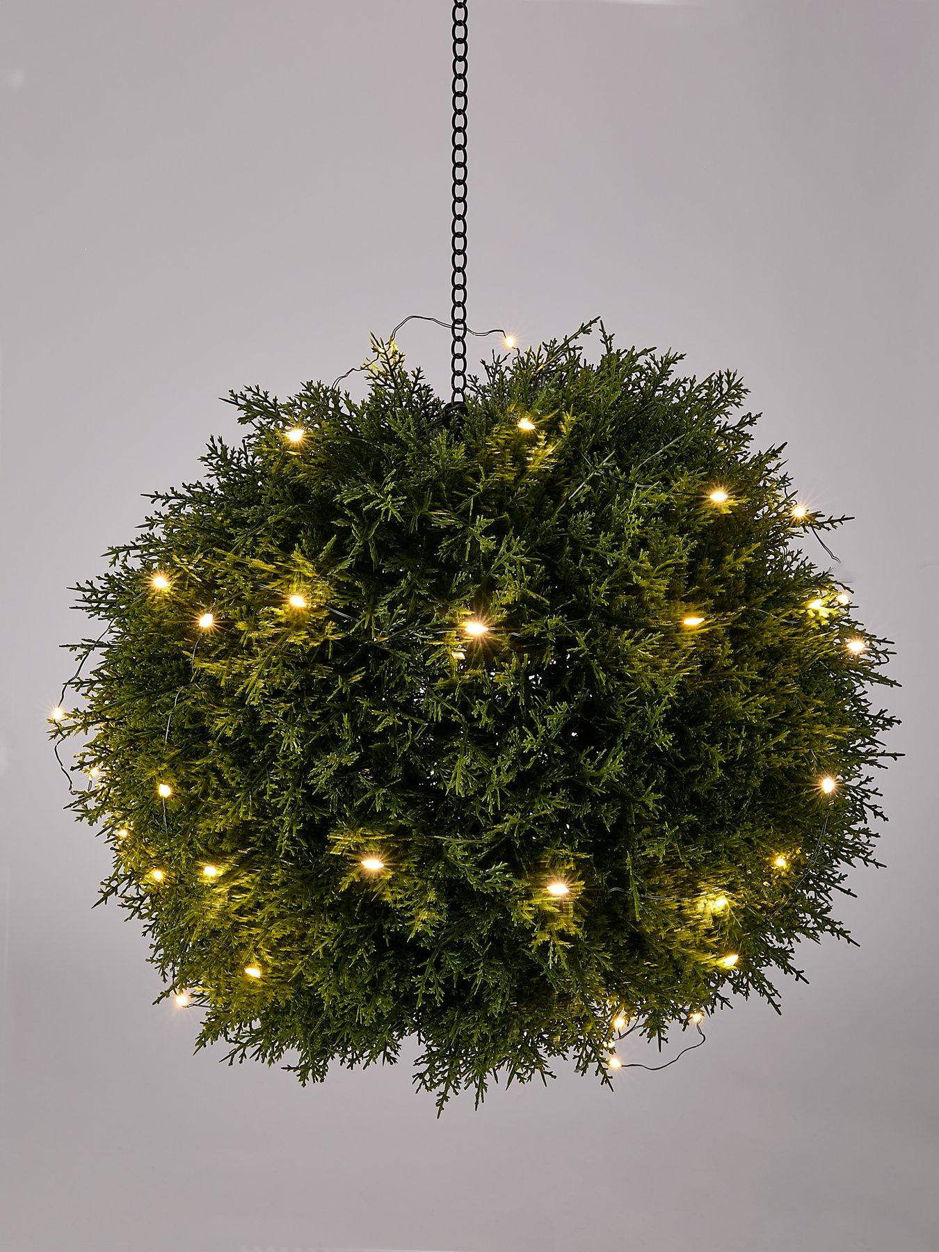 Very Home Pre Lit Conifer Hanging Ball Outdoor Christmas Decoration ...