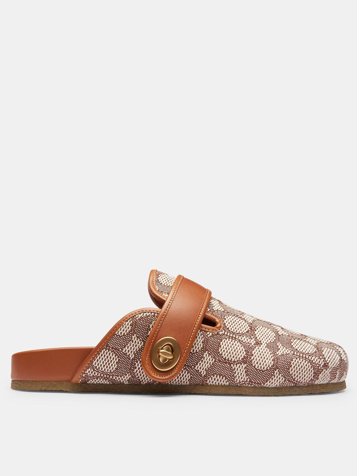 COACH Blake Leather Clogs - Brown | littlewoods.com