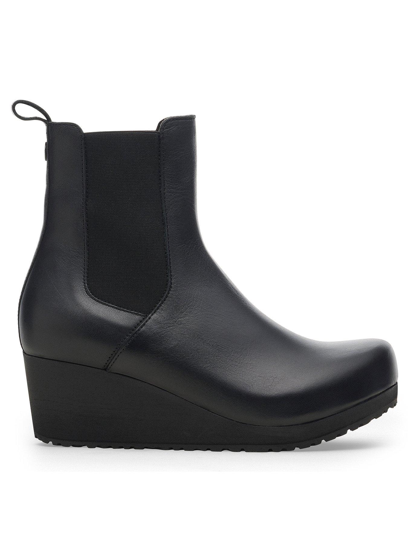 Birkenstock Ebba Slip On Natural Leather Ankle Boot - Black | Littlewoods