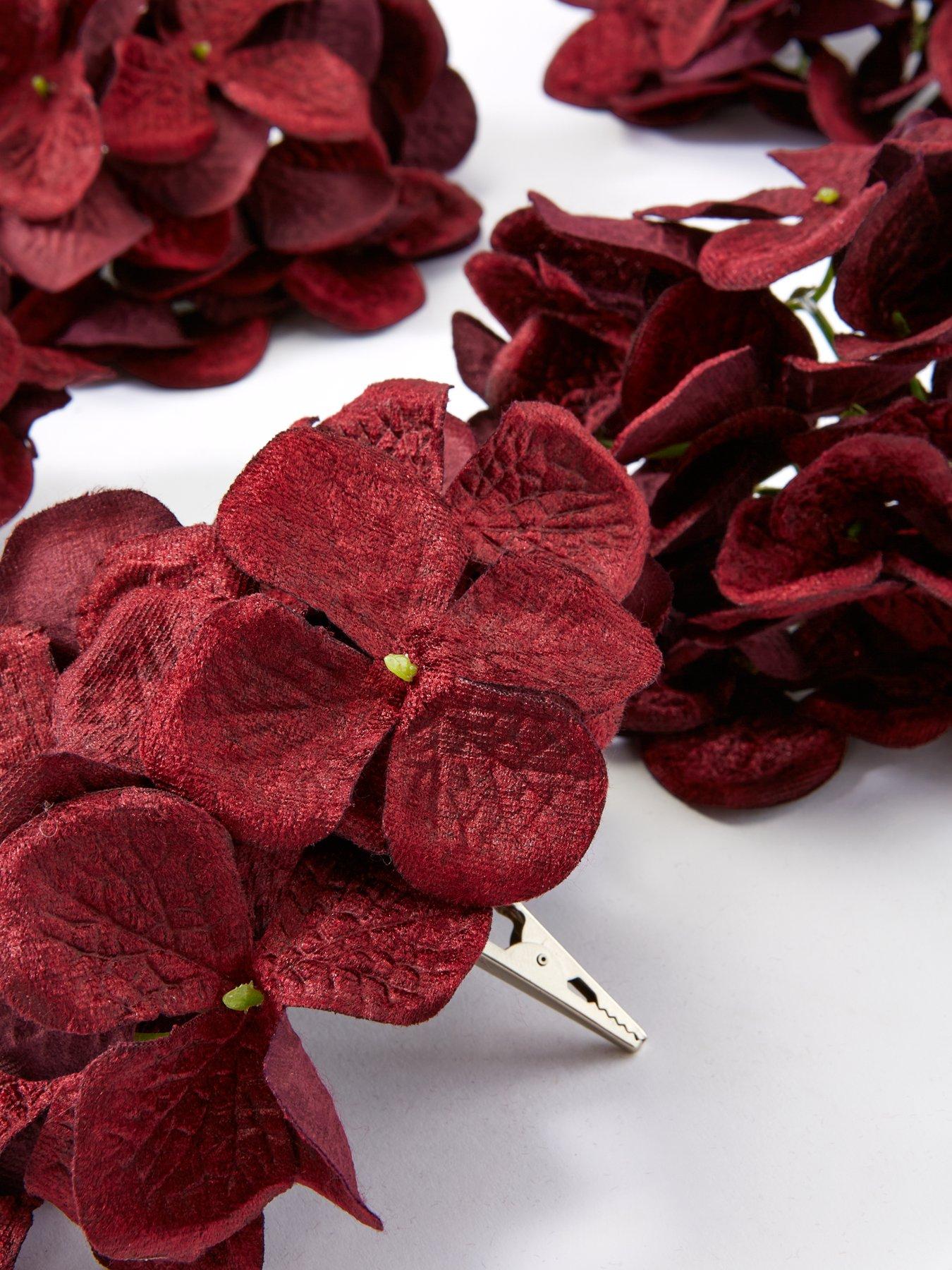 Very Home Set of 6 Red Hydrangea Tree Clips | Littlewoods