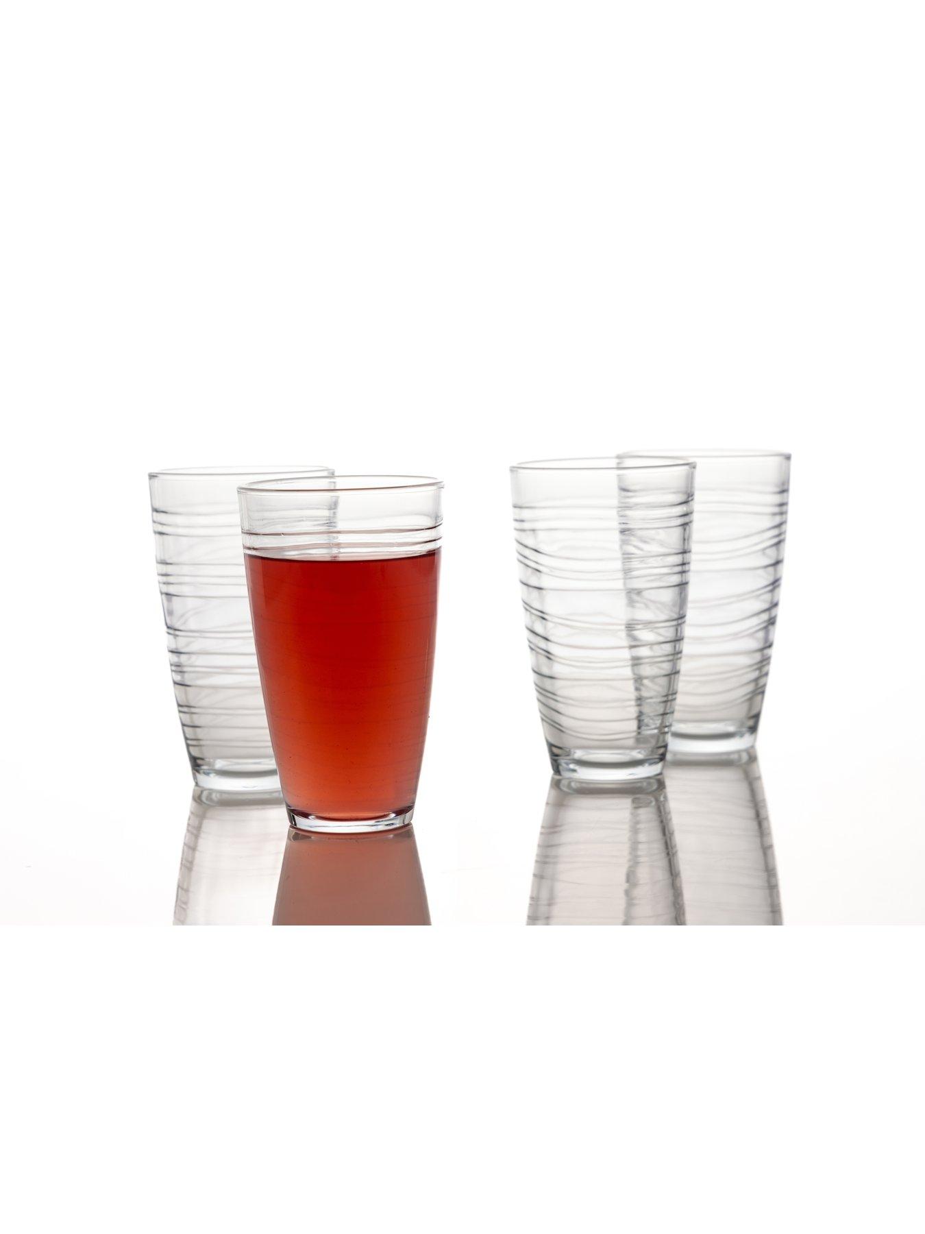 Ravenhead Essentials Set of 4 Swirl Super Hi-Ball Tumbler Glasses ...